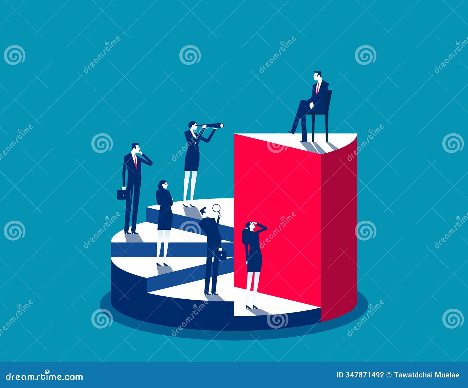 Leadership and Challenge. Business Financial Occupation Vector Flat ...