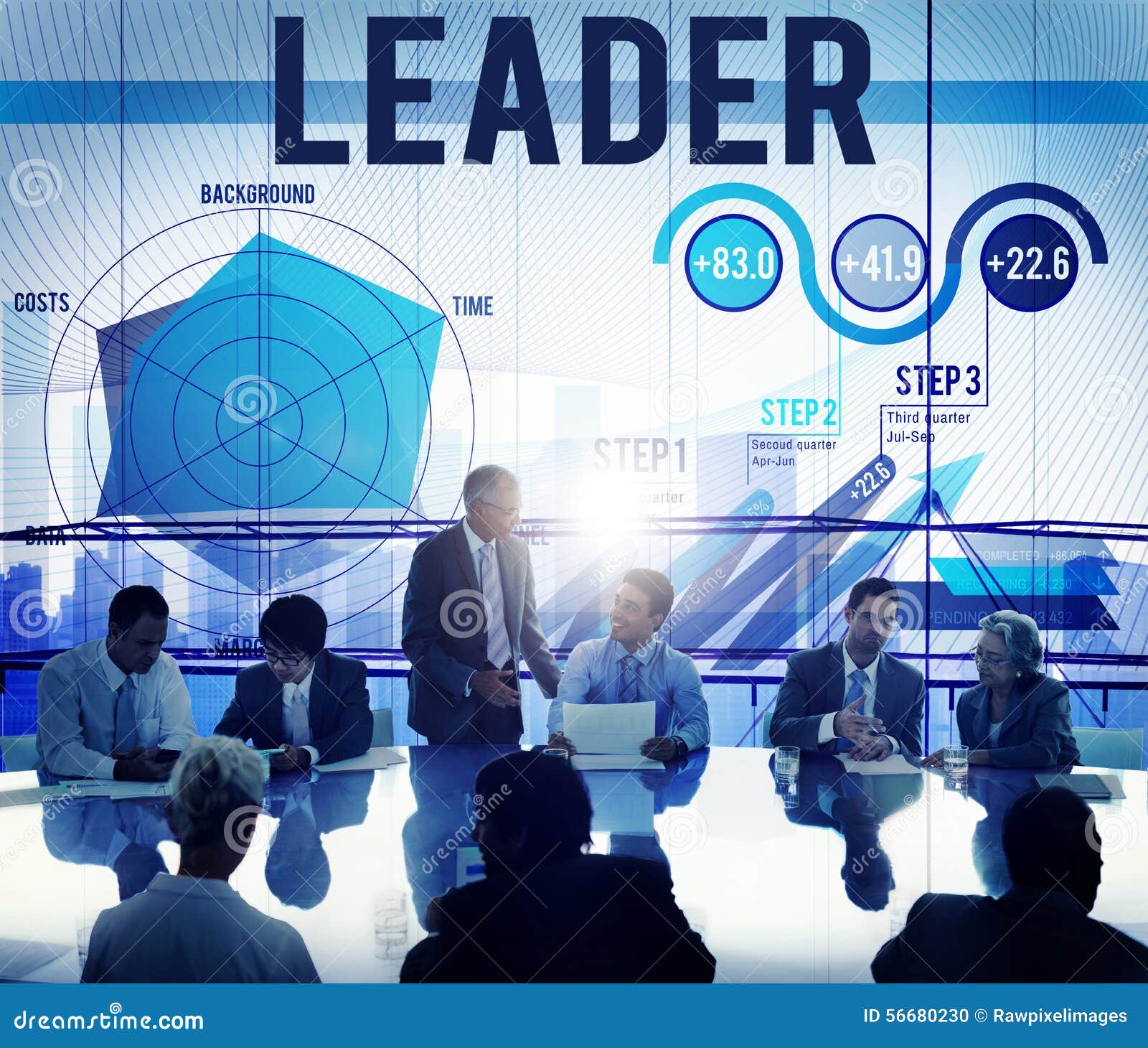 Leadership Communication Cooperate Team Concept Stock Photo - Image of ...
