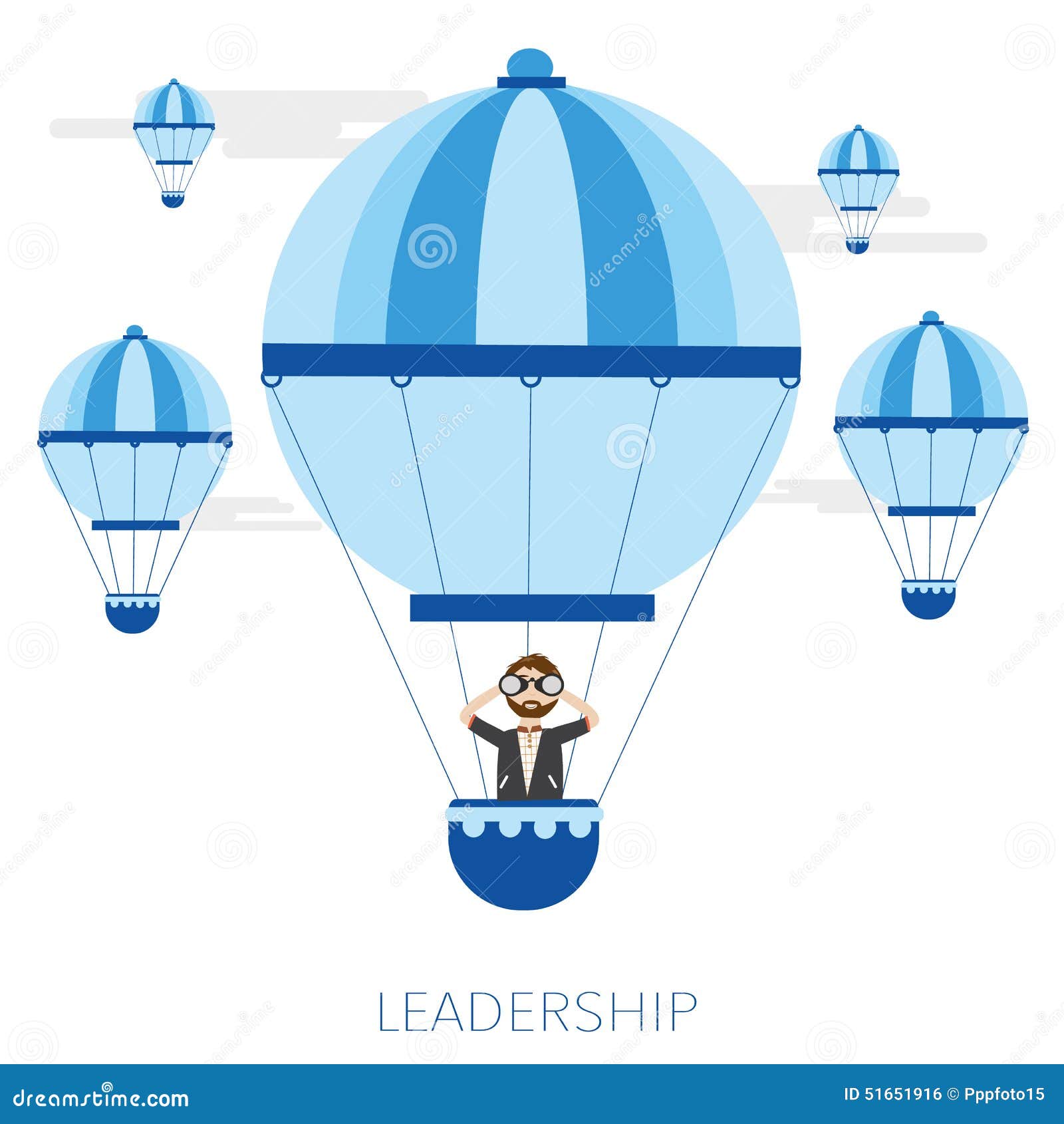 Leadership Concept with Balloon and Telescope Stock Vector ...