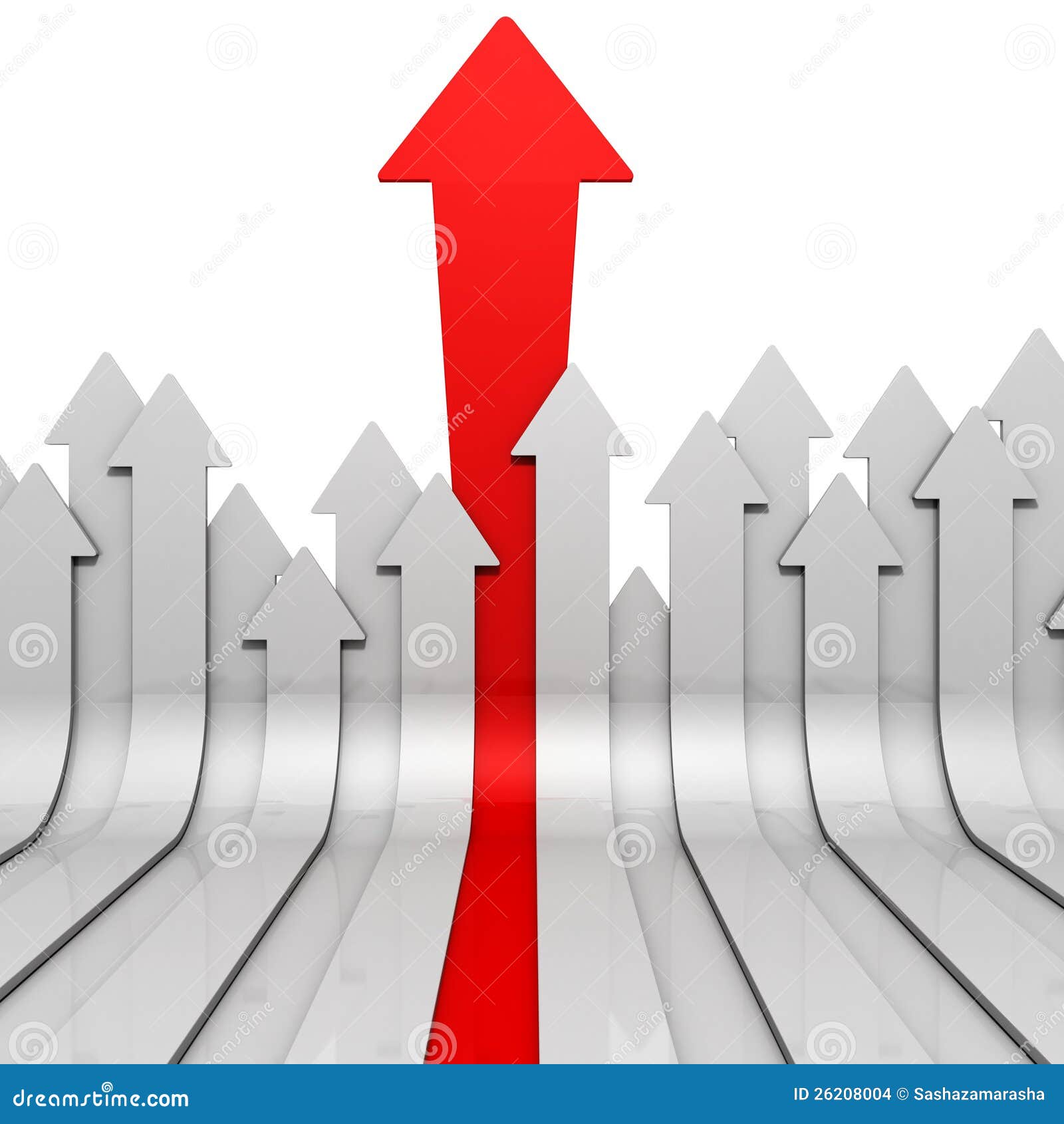 Leadership Concept with Big Red Arrow from Group Stock Illustration ...