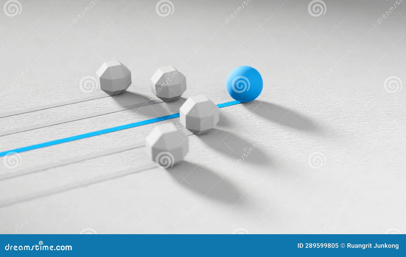 Leadership Concept, Blue Leader Smooth Ball Leading Whites on Compass ...