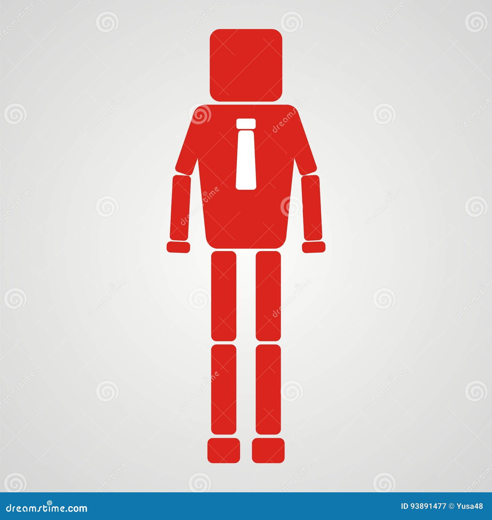 Leadership Concept. Businessman with Square Head. Flat Icon Stock ...