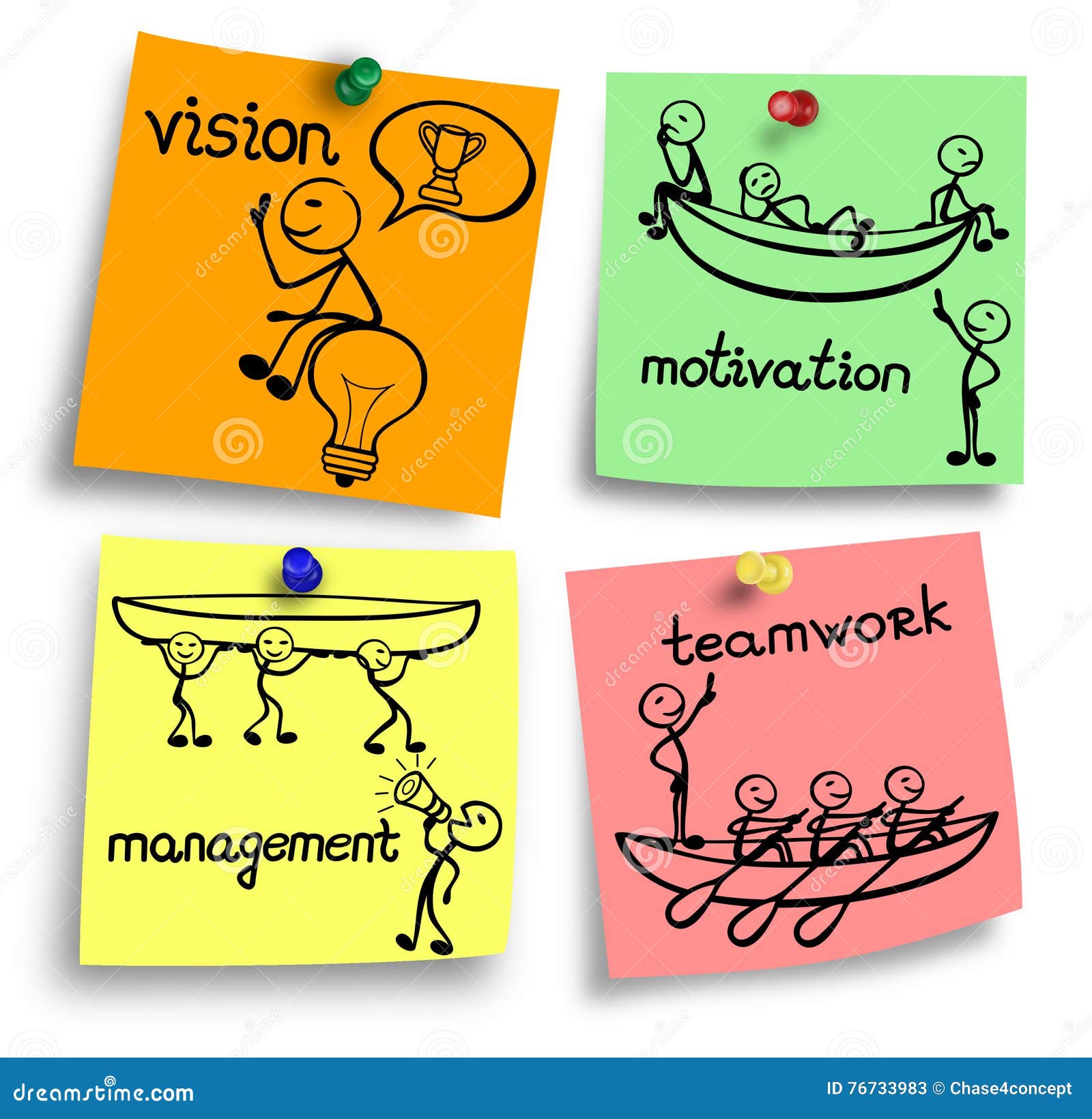Leadership Concept on a Colorful Notes Stock Illustration ...