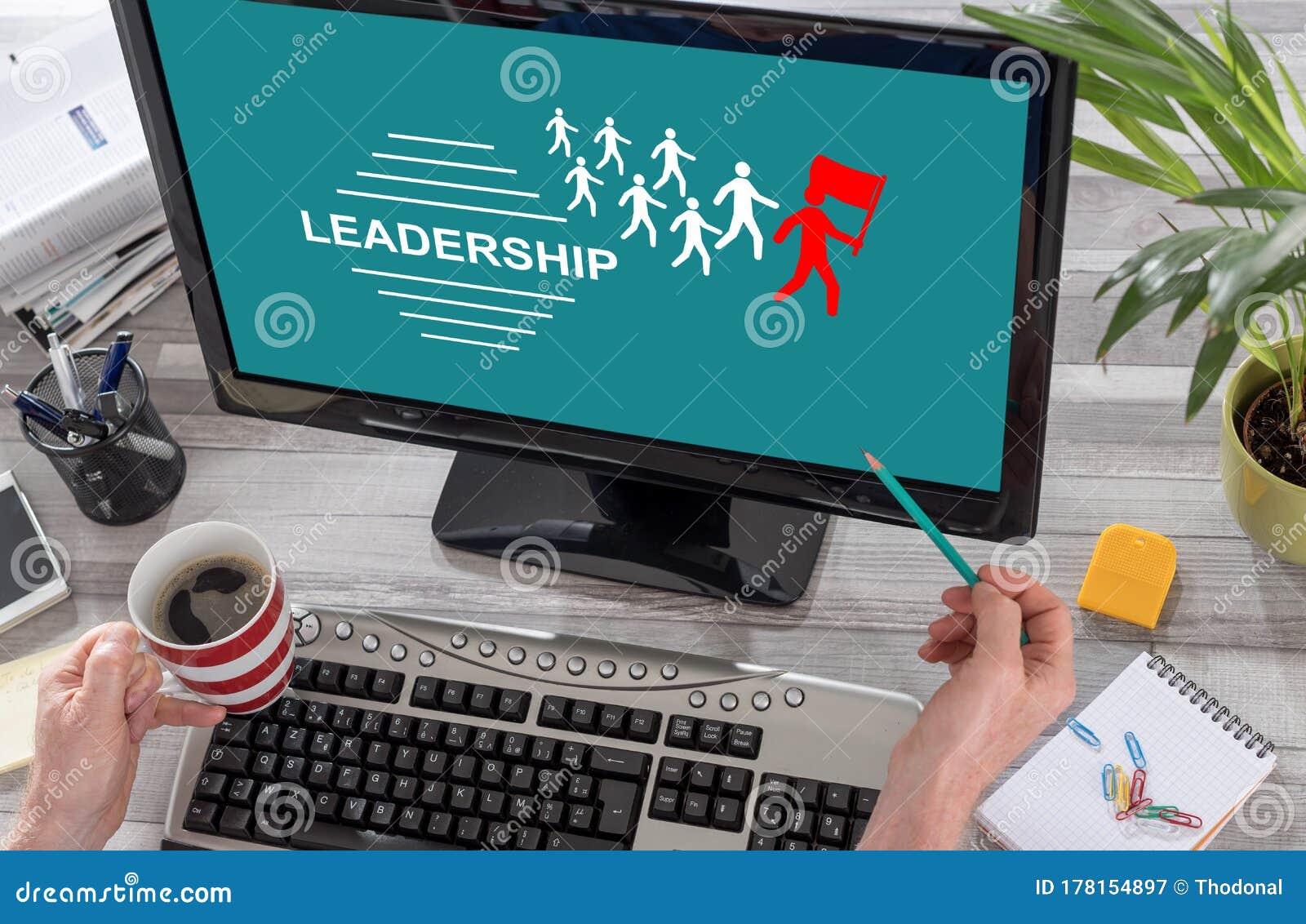 Leadership Concept on a Computer Stock Image - Image of computer ...