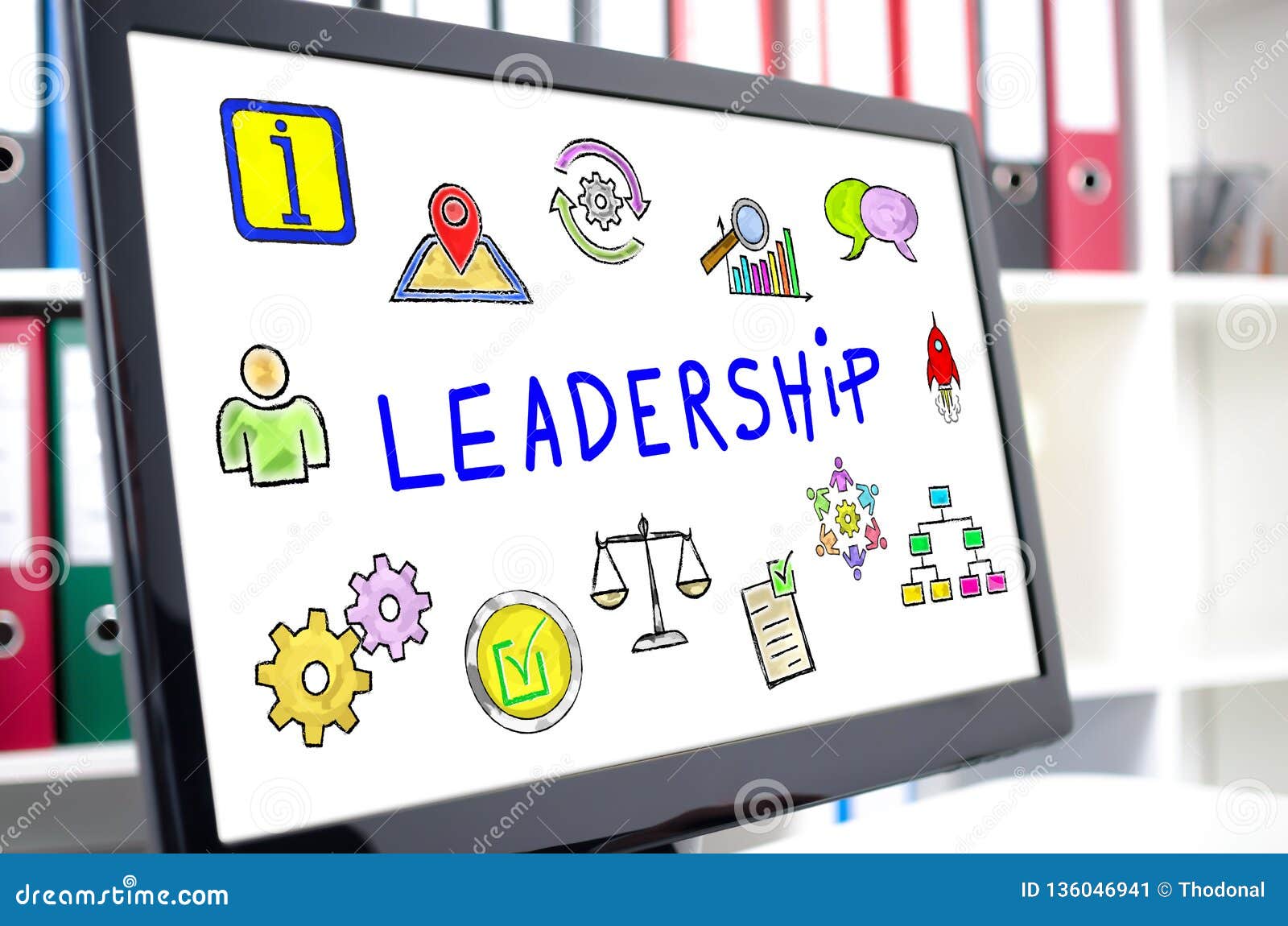 Leadership Concept on a Computer Screen Stock Image - Image of ...