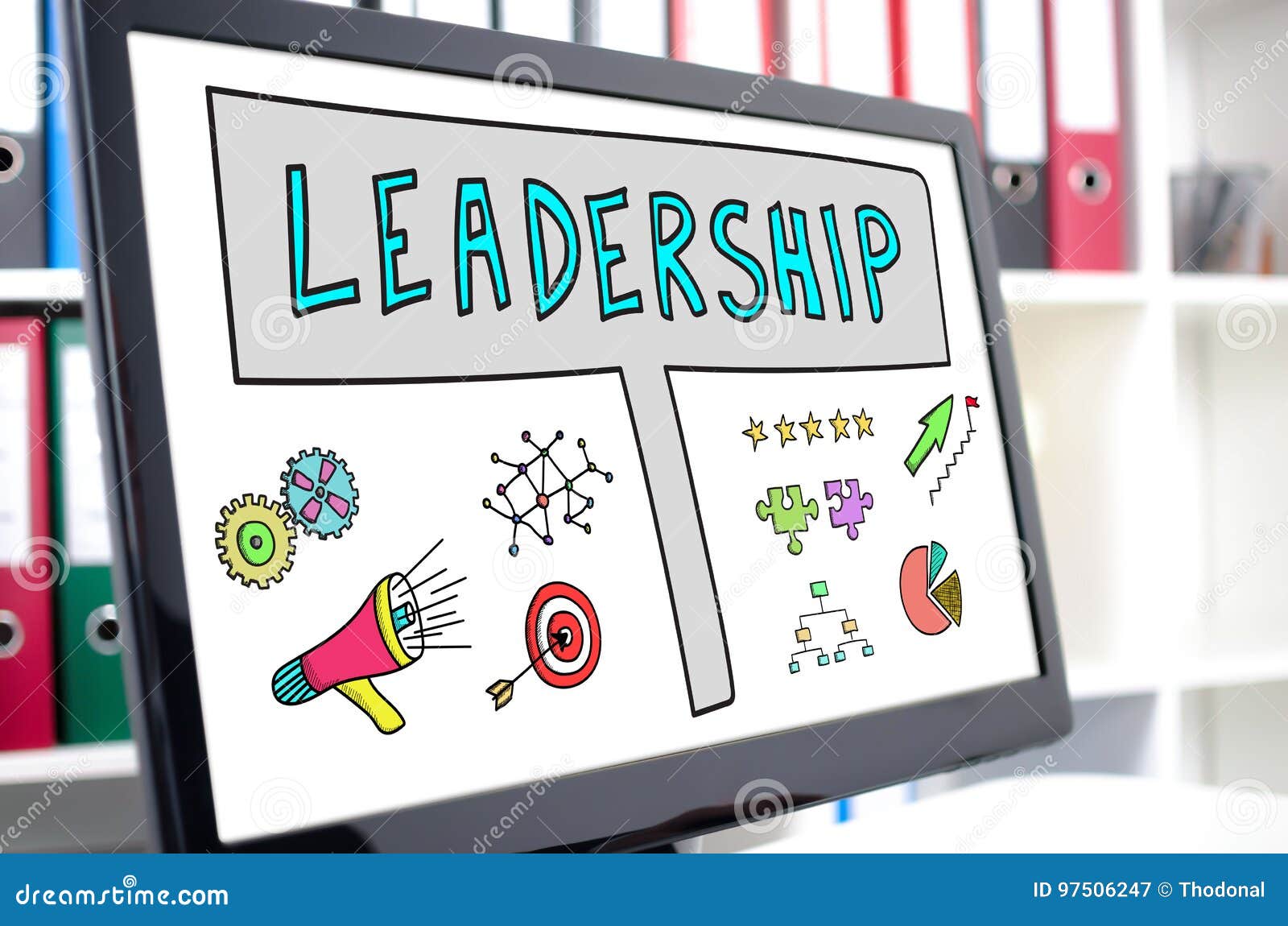 Leadership Concept on a Computer Screen Stock Image - Image of concept ...