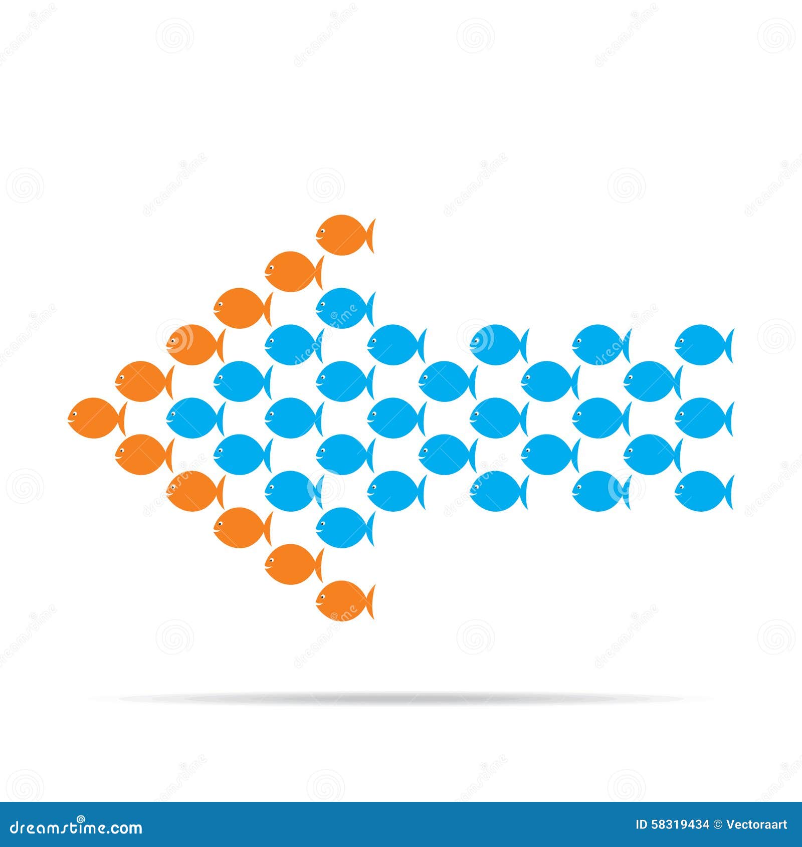 Leadership concept design stock vector. Illustration of fish - 58319434