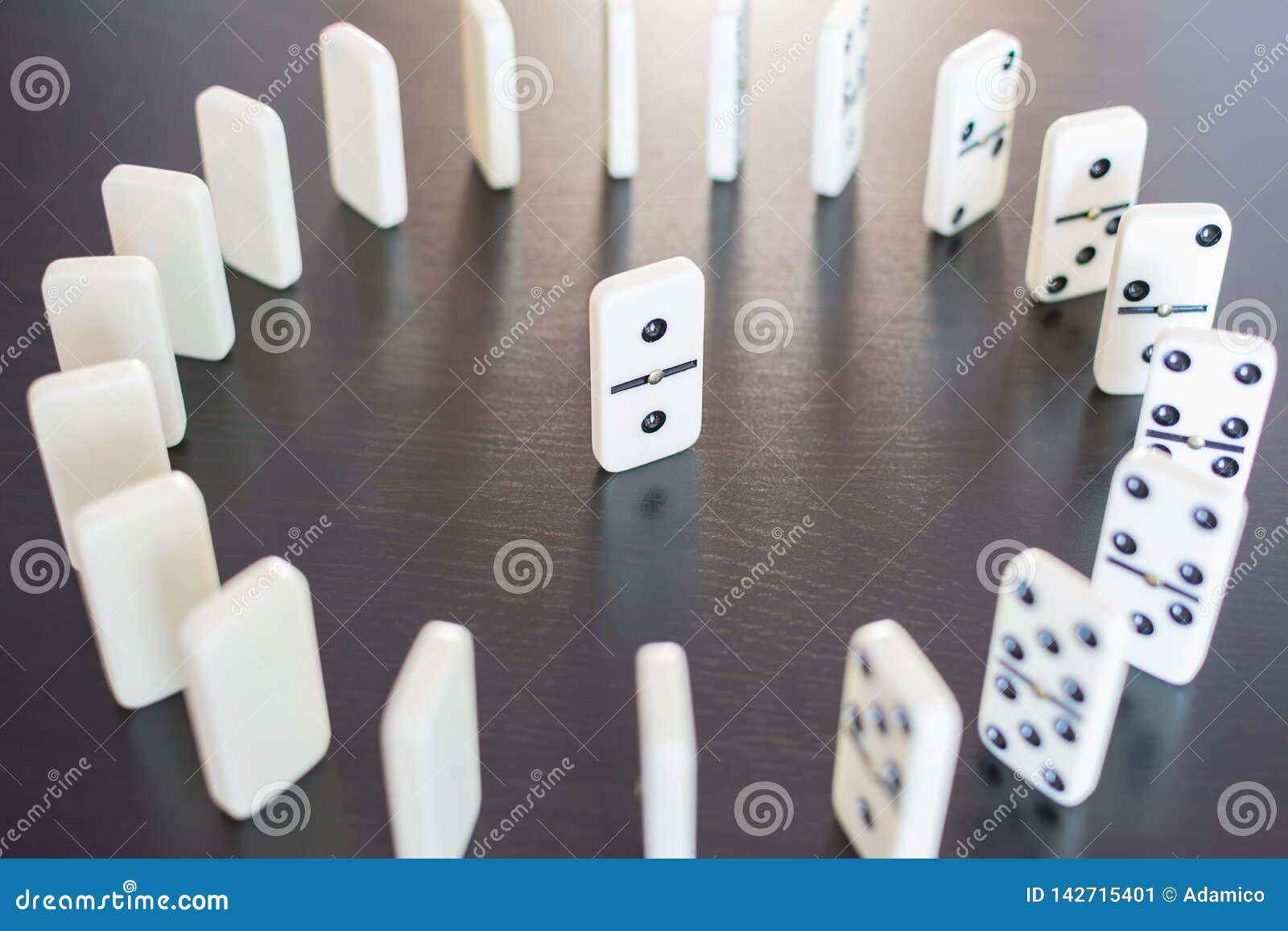Leadership Concept with Domino Tiles in Circle Stock Image - Image of ...
