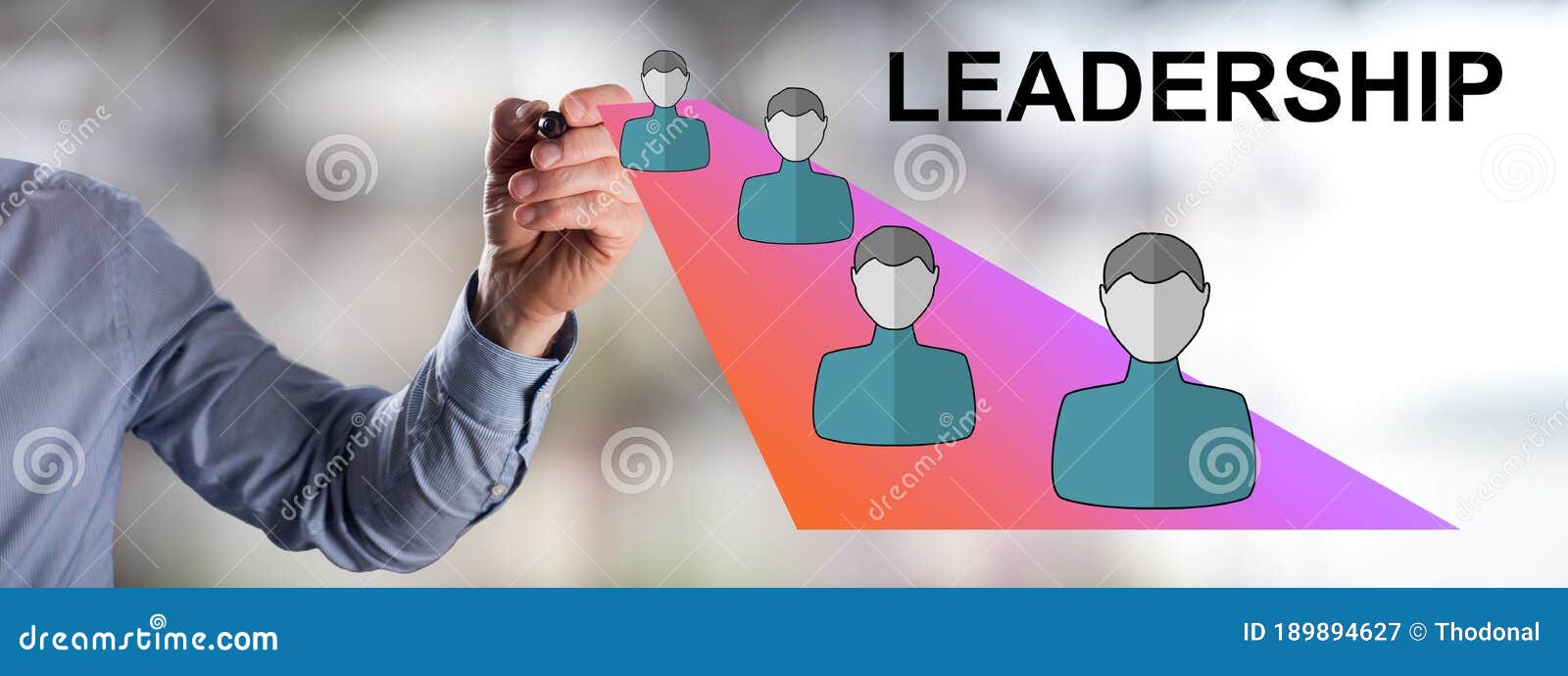 Leadership Concept Drawn by a Man Stock Image - Image of manager, draw ...