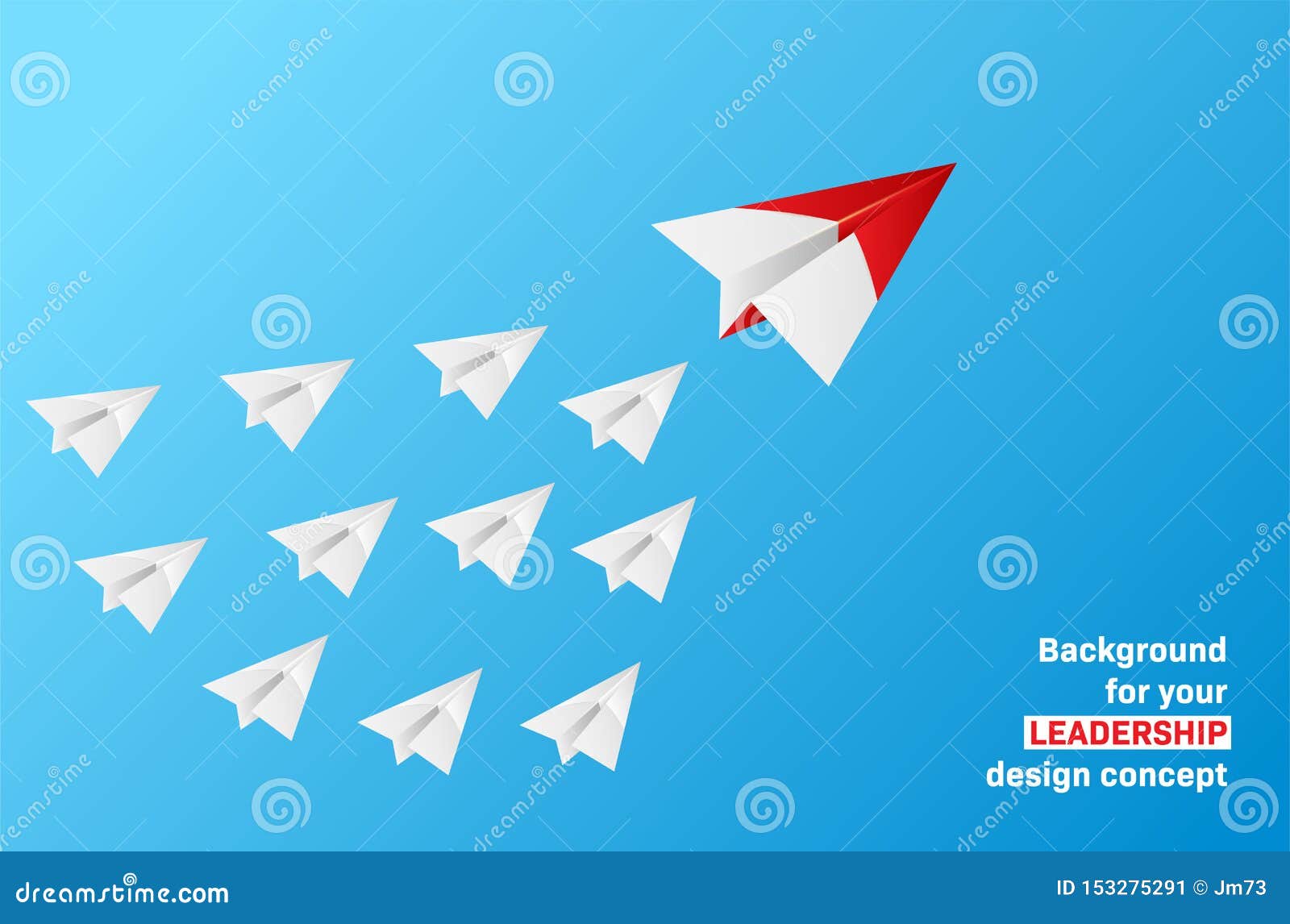 Leadership Concept - Group of Paper Planes with Leader Stock Vector ...