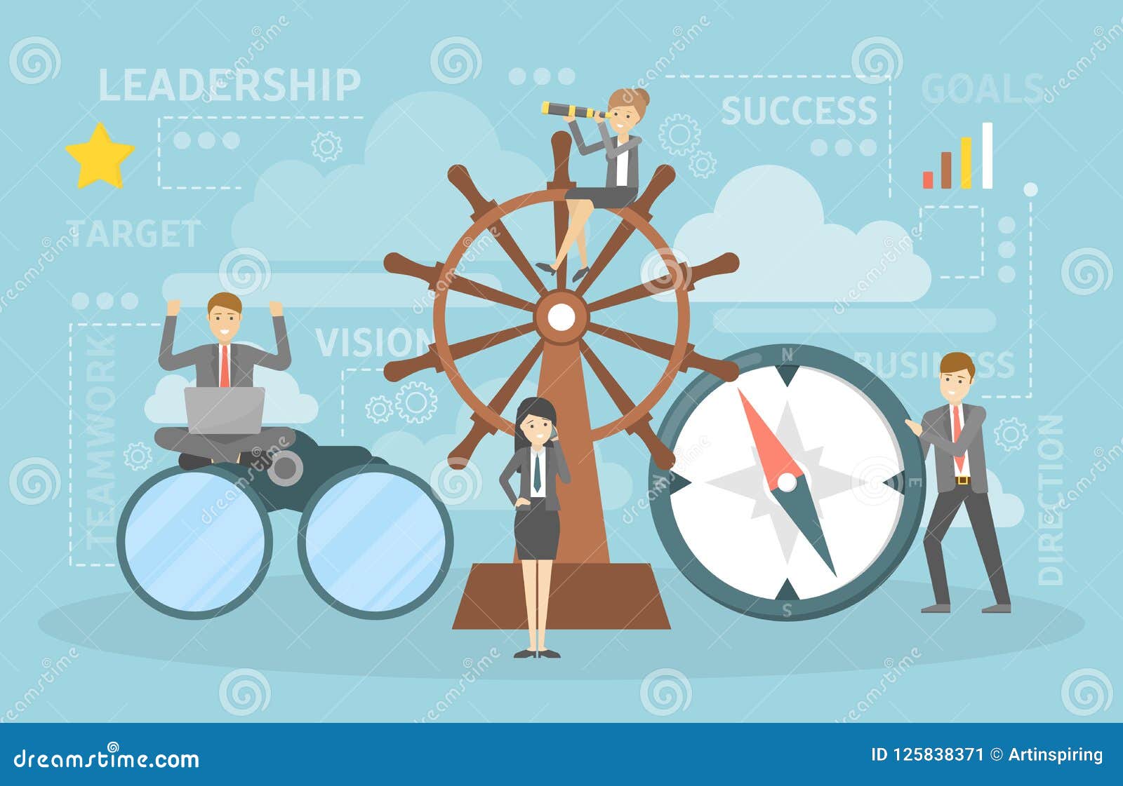 Leadership Concept. Leading a Team, Help and Support Stock Vector ...