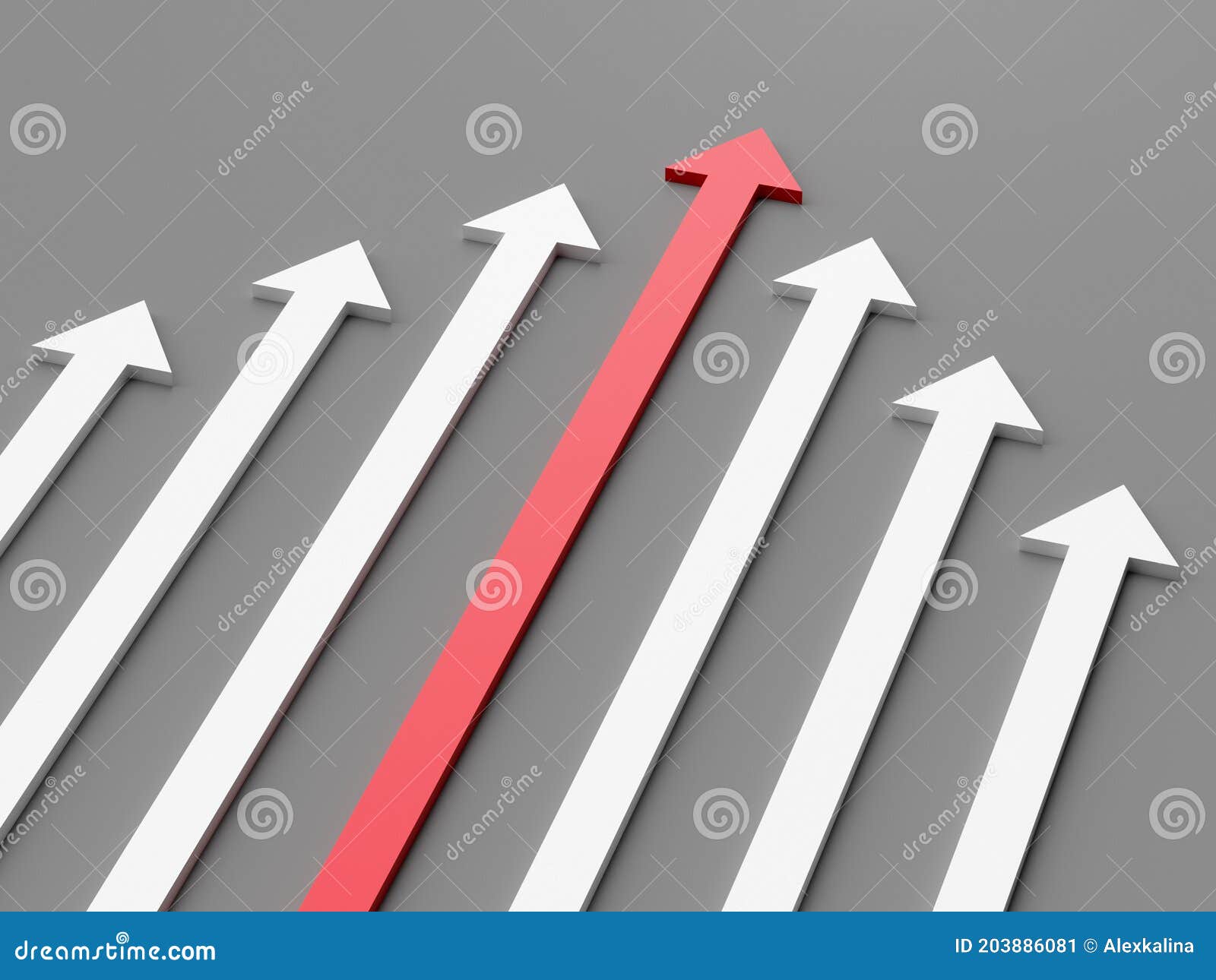 Leadership Concept. One Red Leader Arrow Leading Team Forward Stock ...