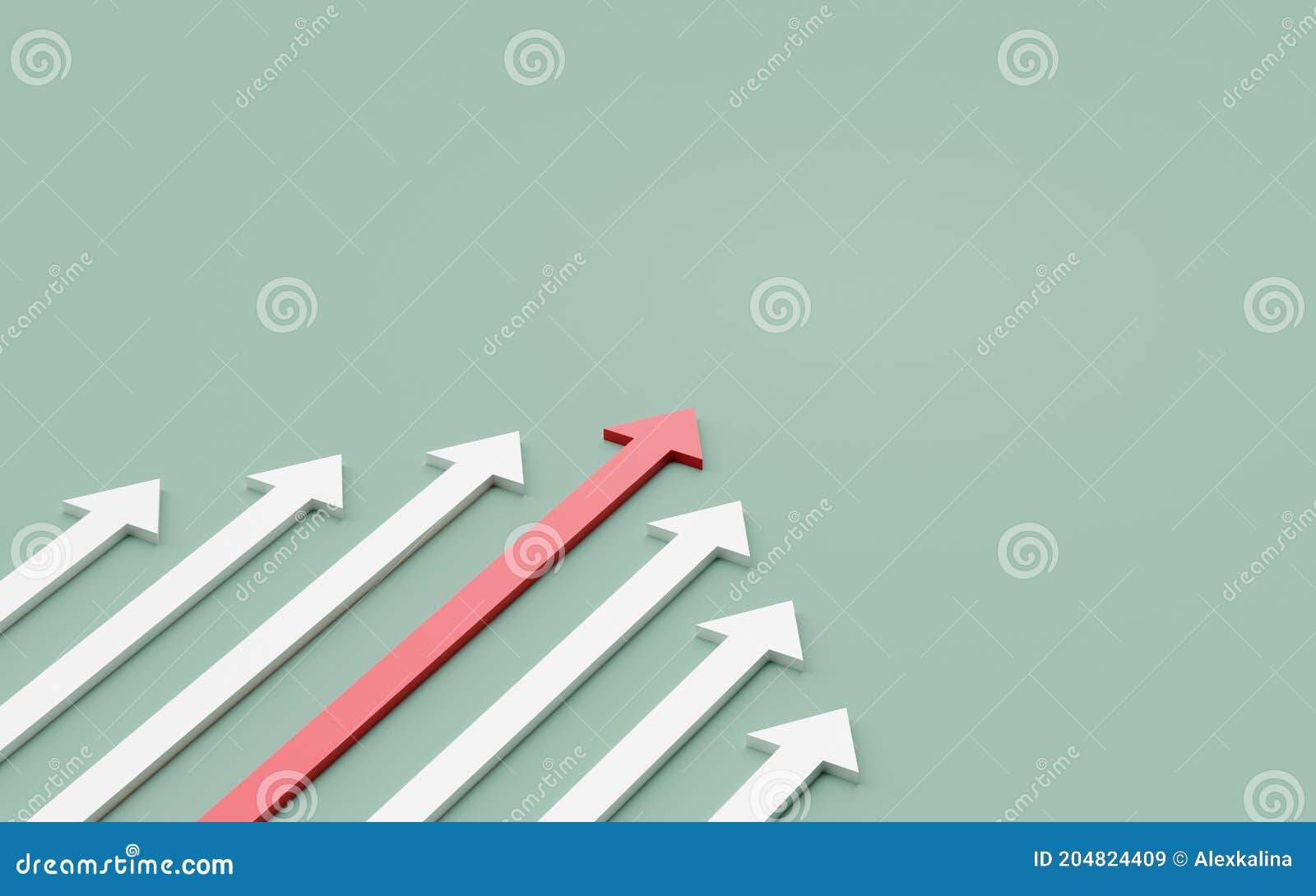 Leadership Concept. One Red Leader Arrow Leading Team Forward Stock ...