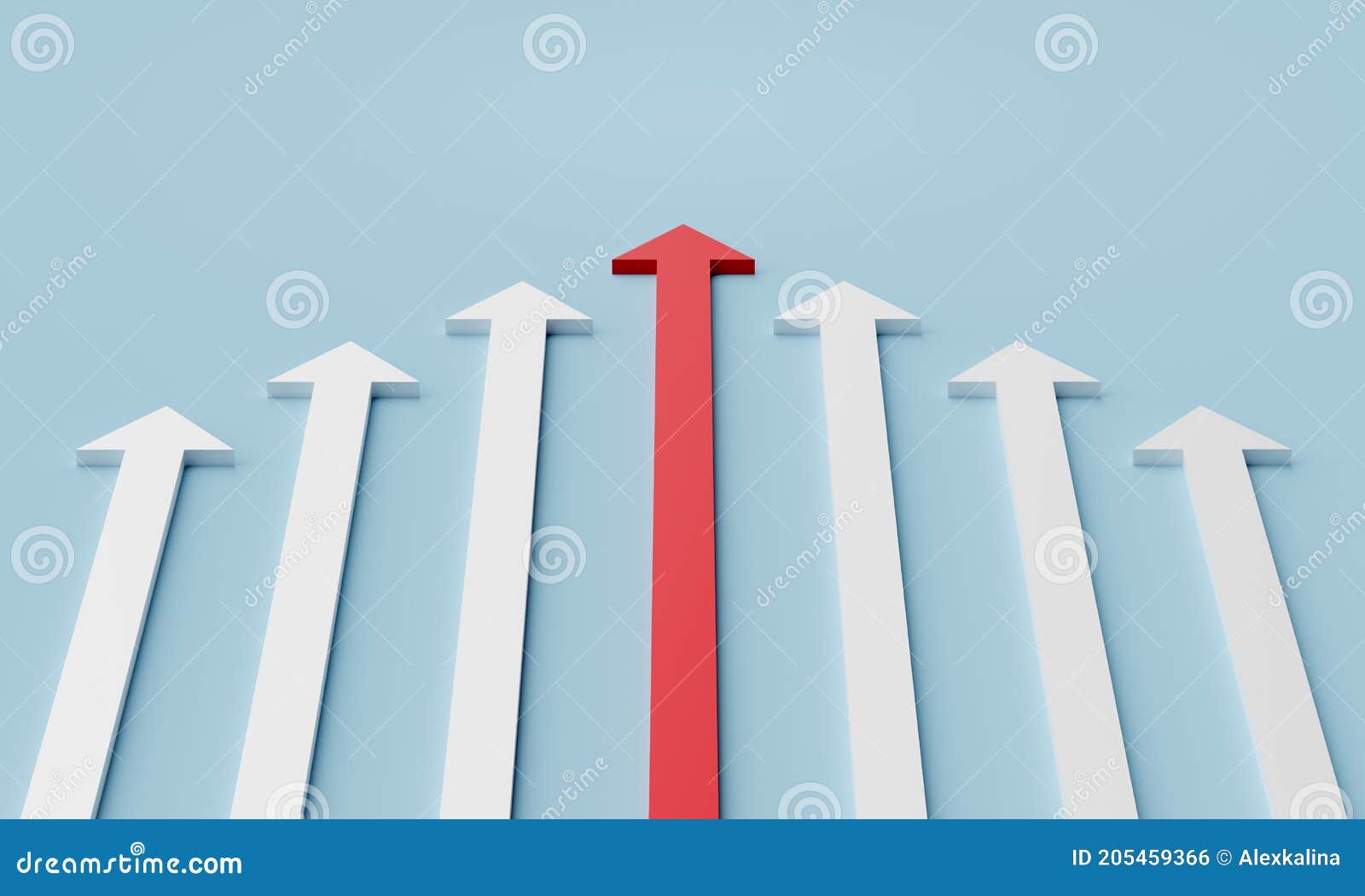 Leadership Concept. One Red Leader Arrow Leading Team Forward Stock ...