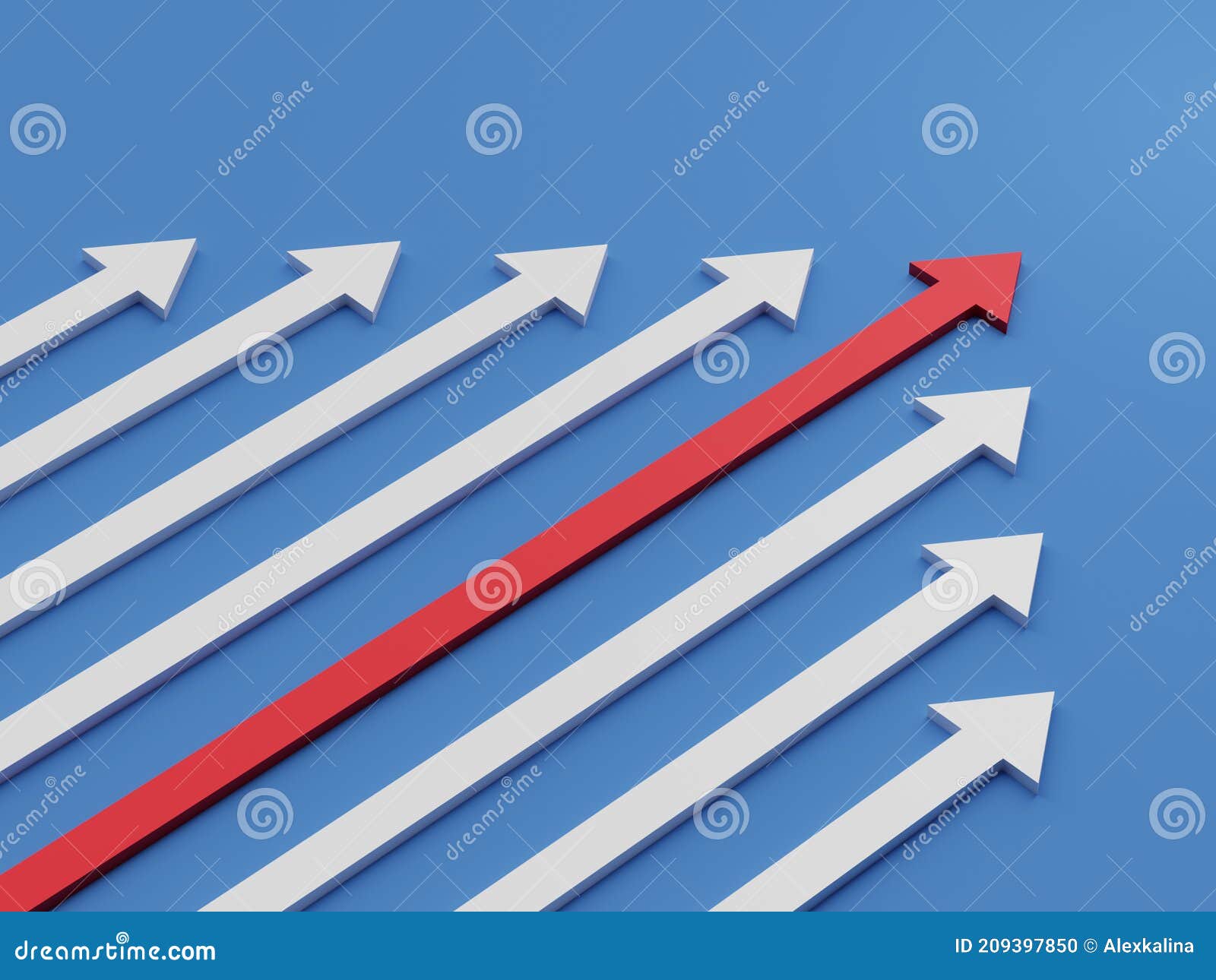 Leadership Concept. One Red Leader Arrow Leading Team Forward Stock ...