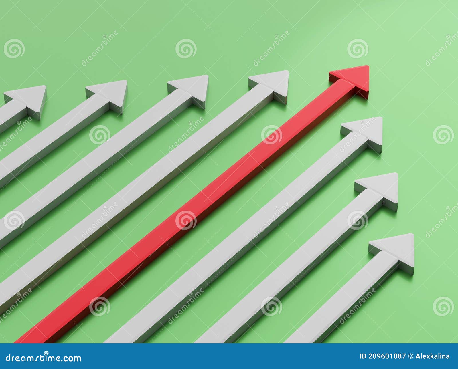Leadership Concept. One Red Leader Arrow Leading Team Forward Stock ...