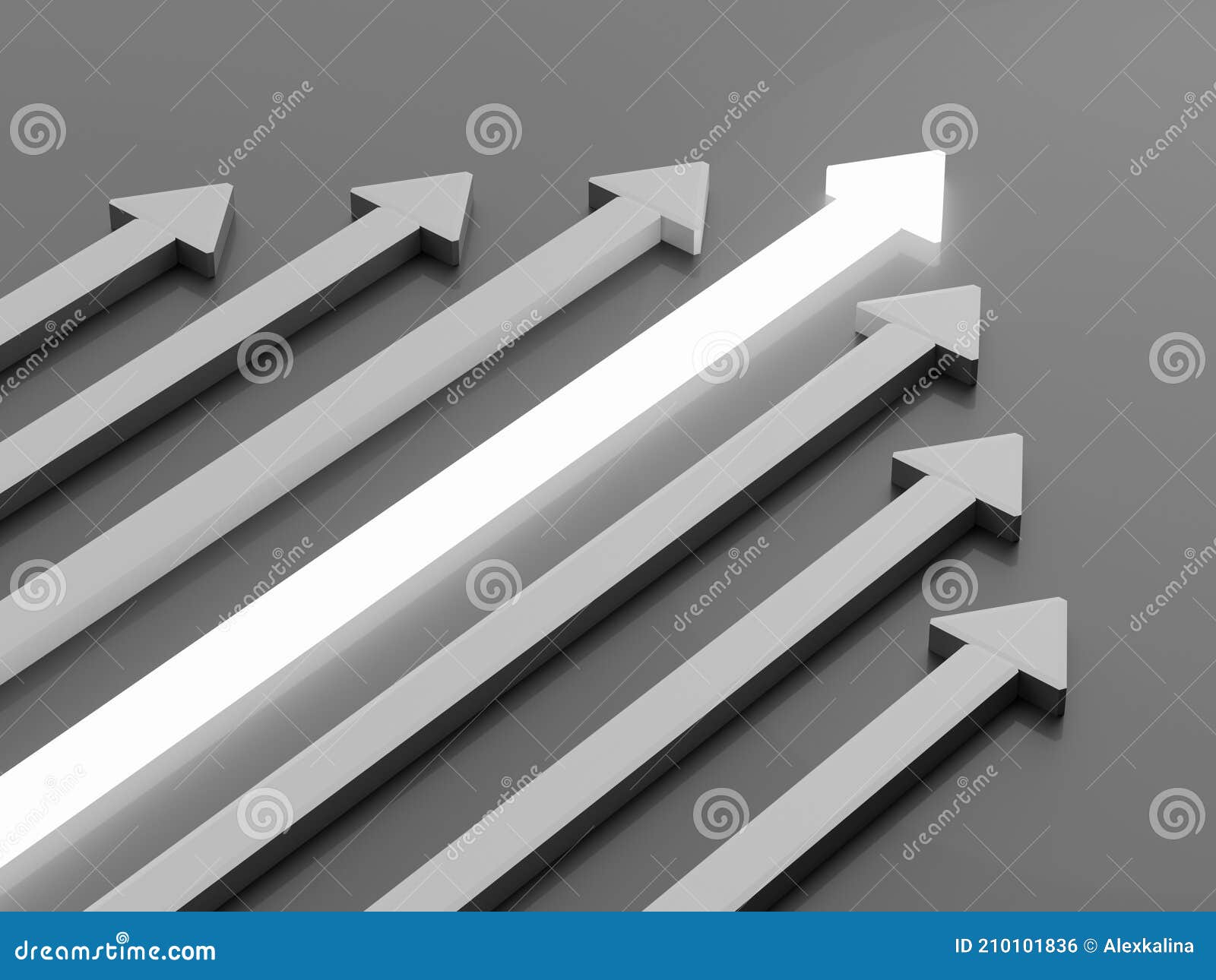 Leadership Concept. One Red Leader Arrow Leading Team Forward Stock ...