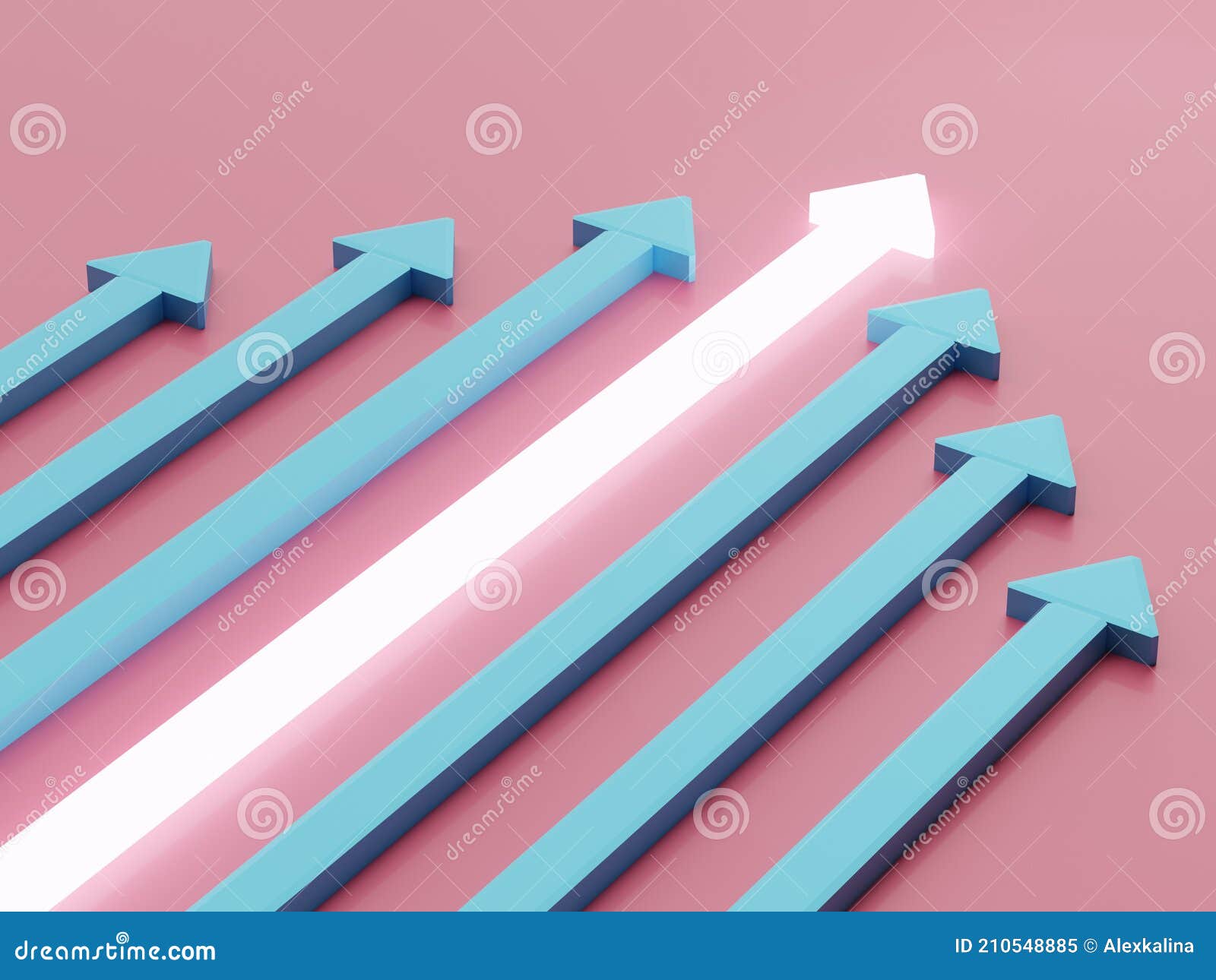 Leadership Concept. One Red Leader Arrow Leading Team Forward Stock ...