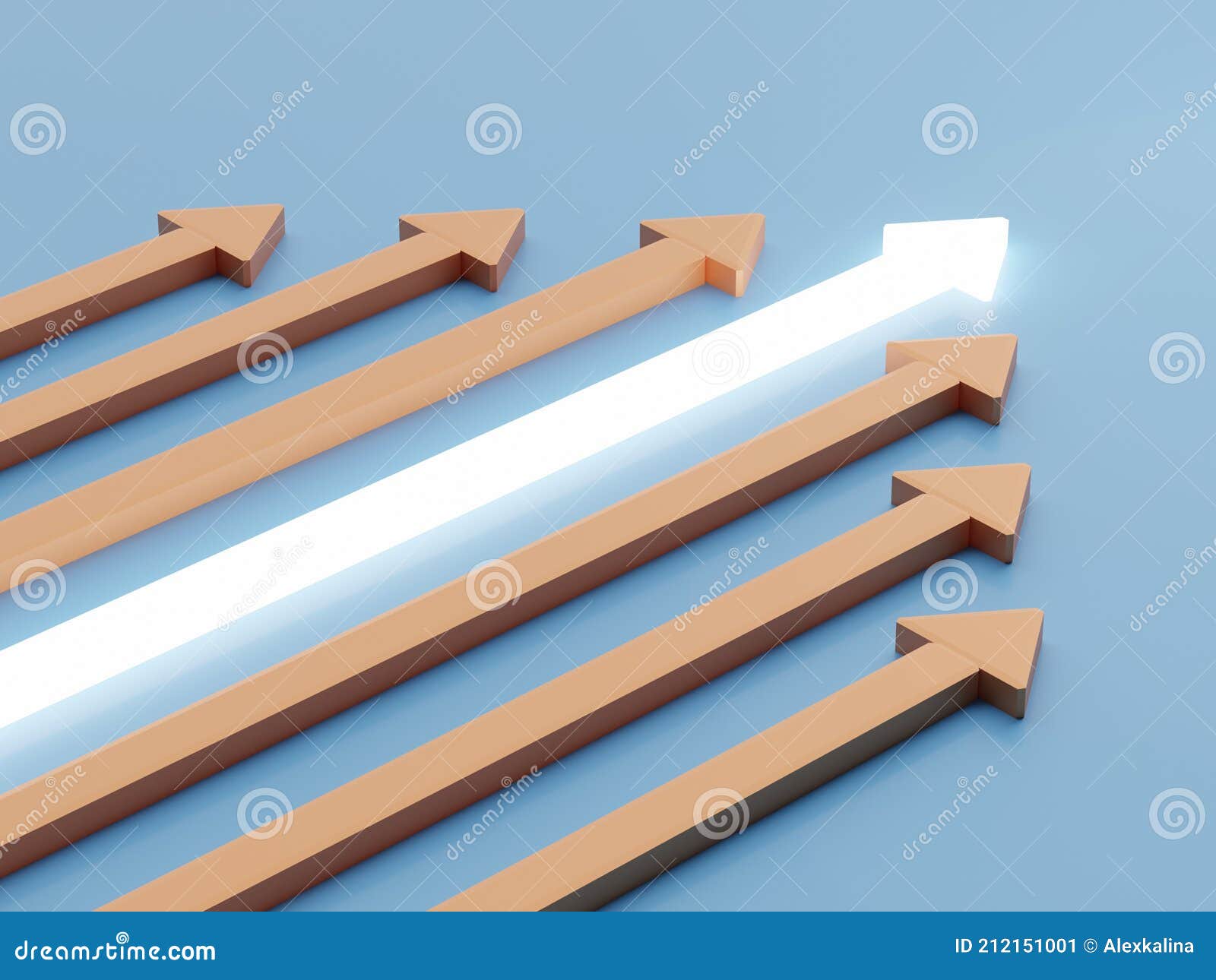 Leadership Concept. One Red Leader Arrow Leading Team Forward Stock ...