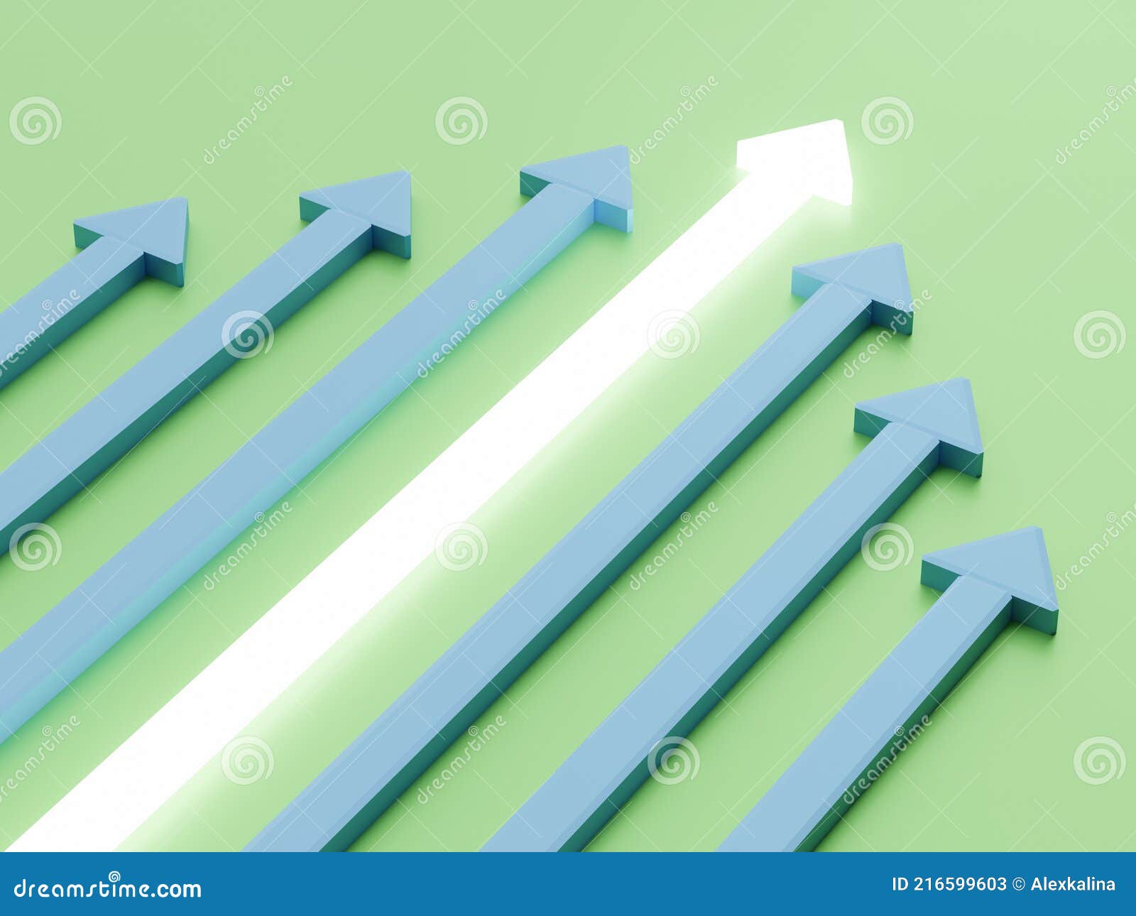 Leadership Concept. One Red Leader Arrow Leading Team Forward Stock ...