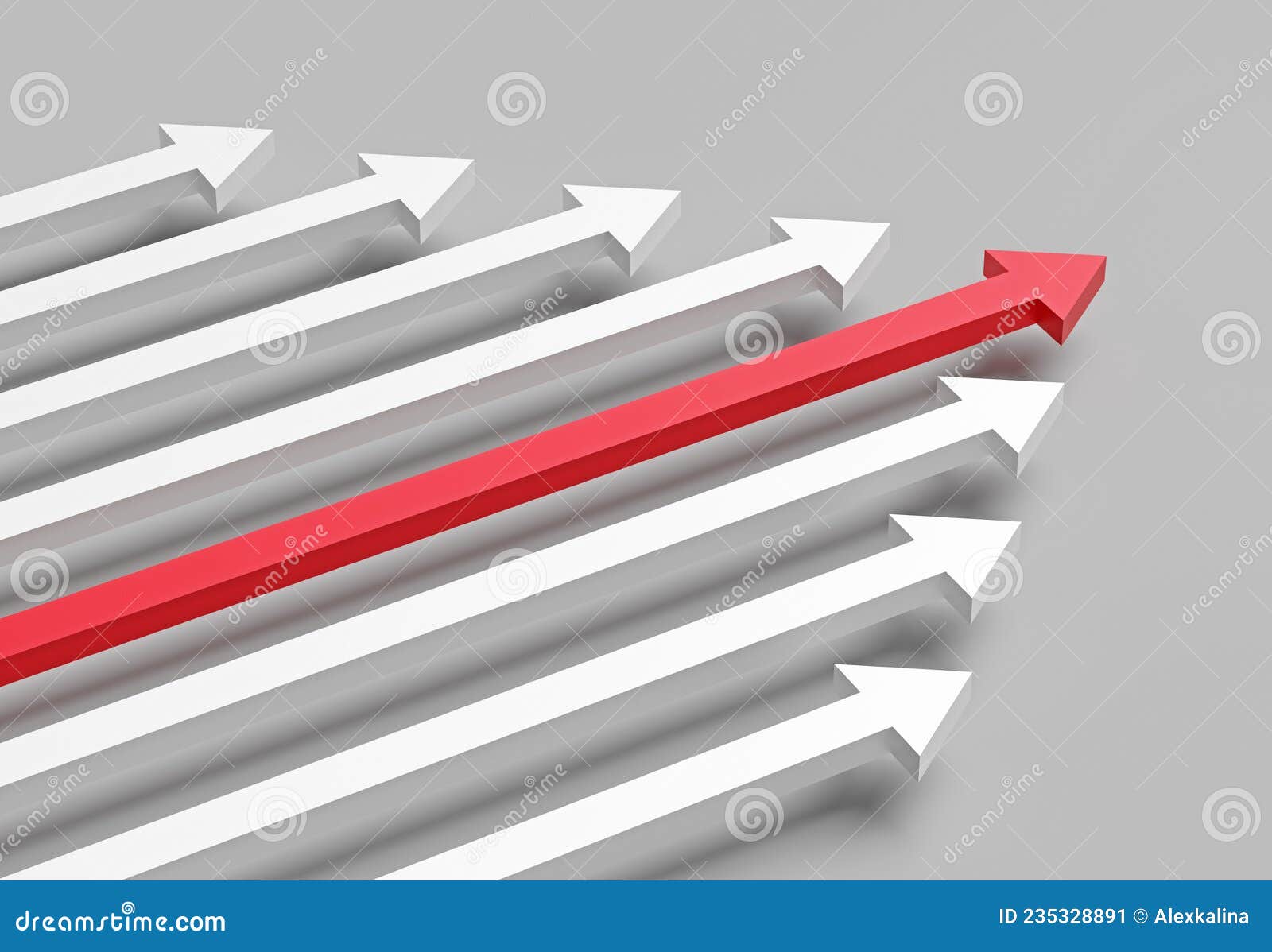 Leadership Concept. One Red Leader Arrow Leading Team Forward Stock ...