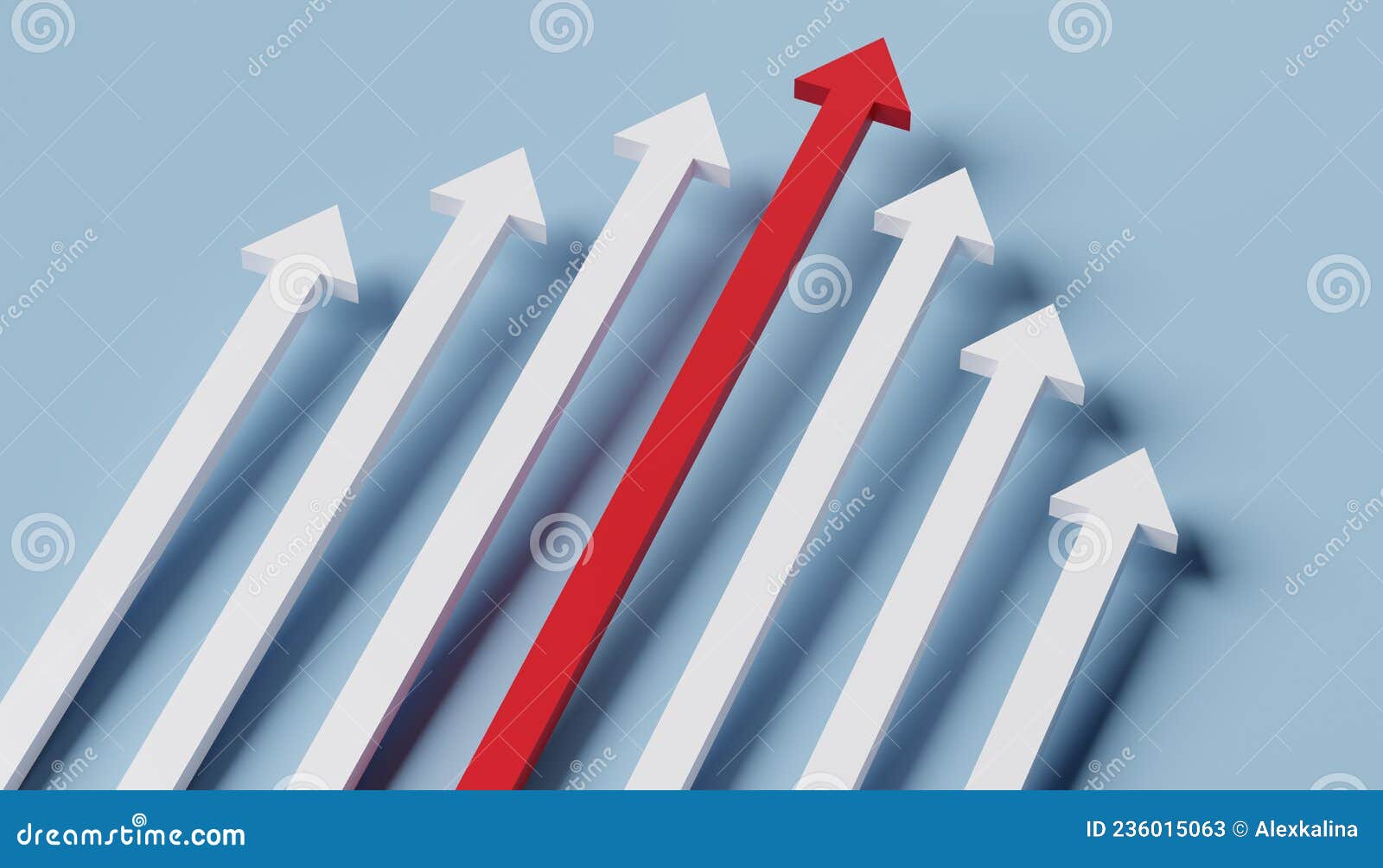 Leadership Concept. One Red Leader Arrow Leading Team Forward Stock ...