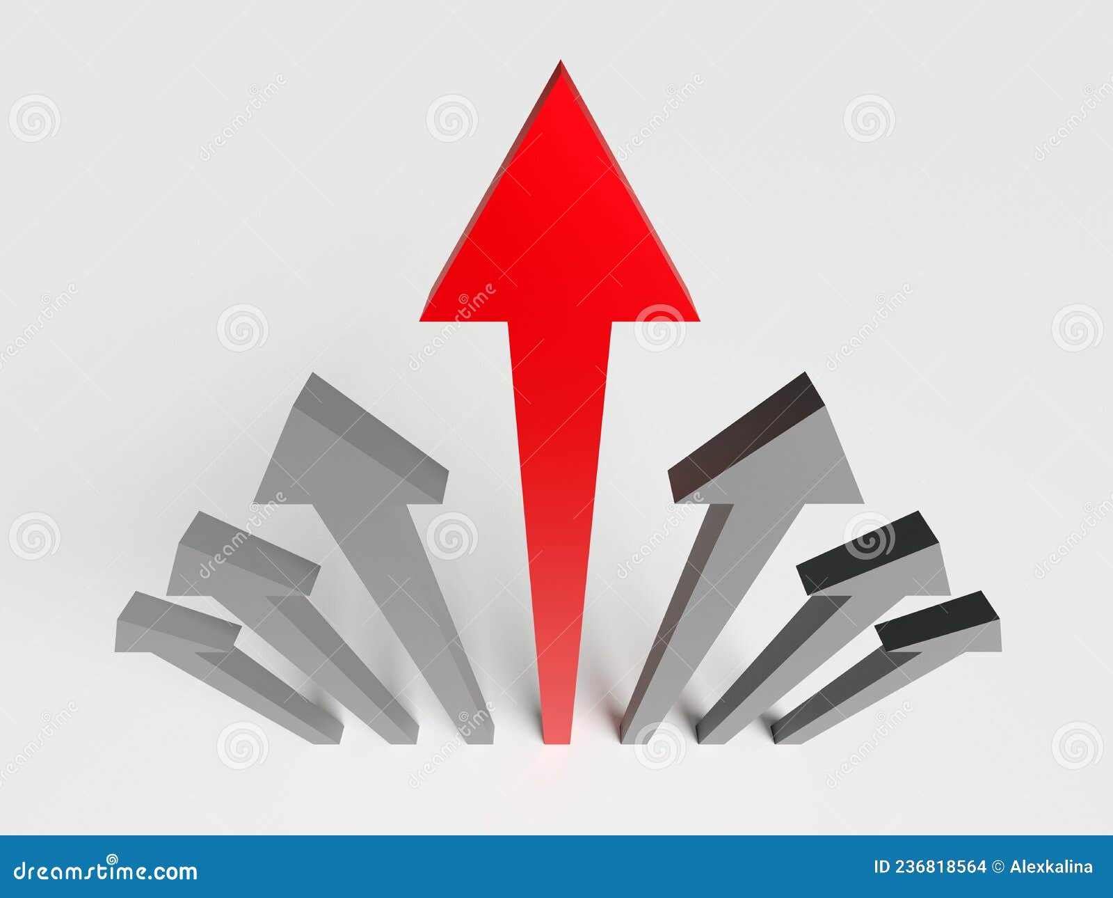 Leadership Concept. One Red Leader Arrow Leading Team Forward Stock ...