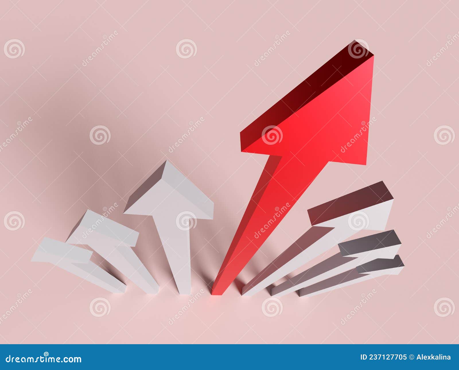 Leadership Concept. One Red Leader Arrow Leading Team Forward Stock ...