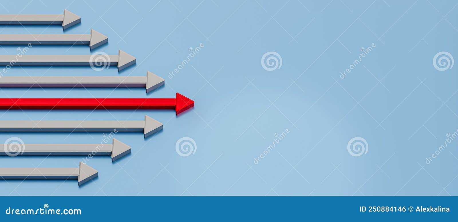 Leadership Concept. One Red Leader Arrow Leading Team Forward Stock ...