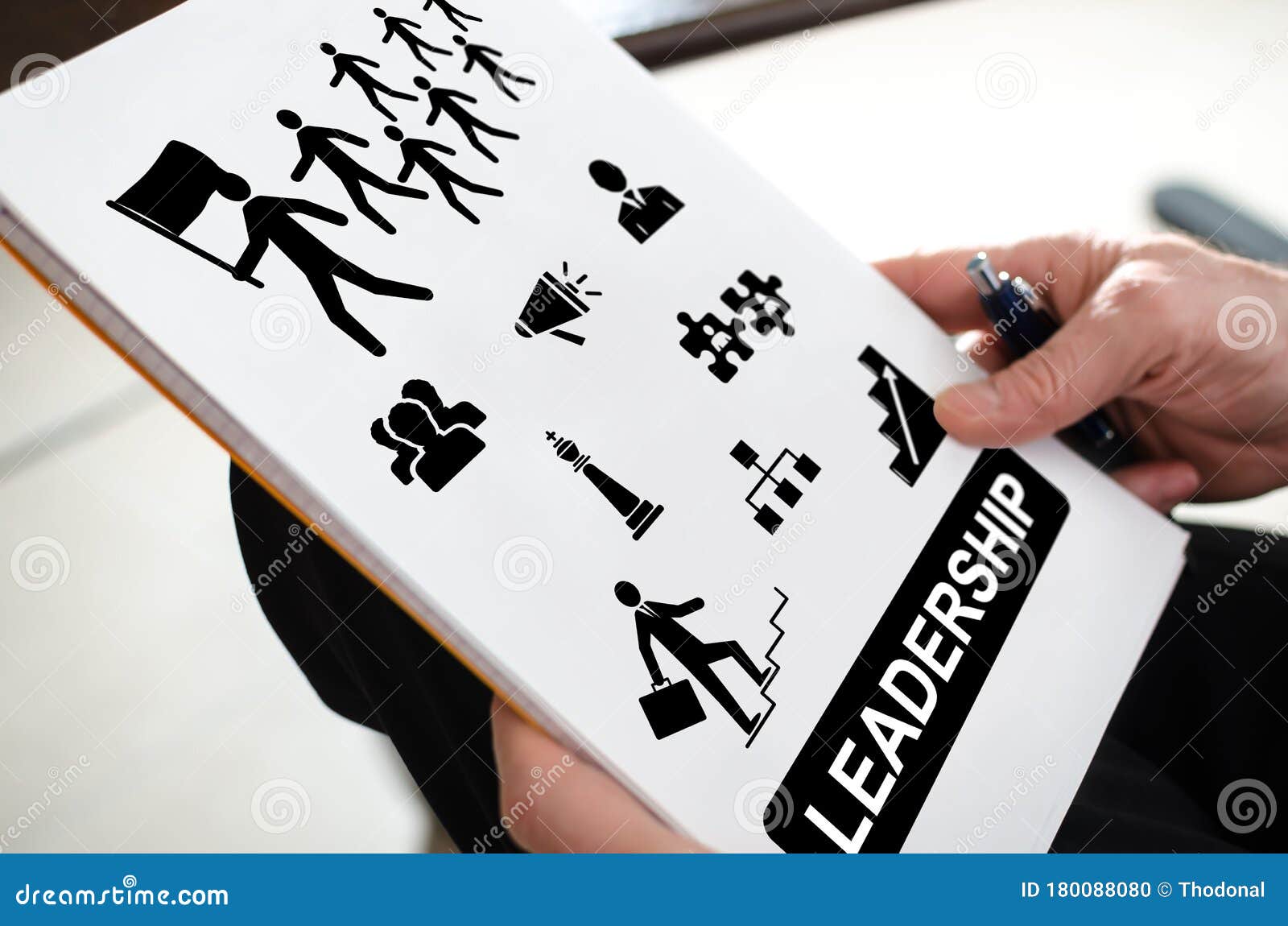Leadership Concept on a Paper Stock Photo - Image of goal ...