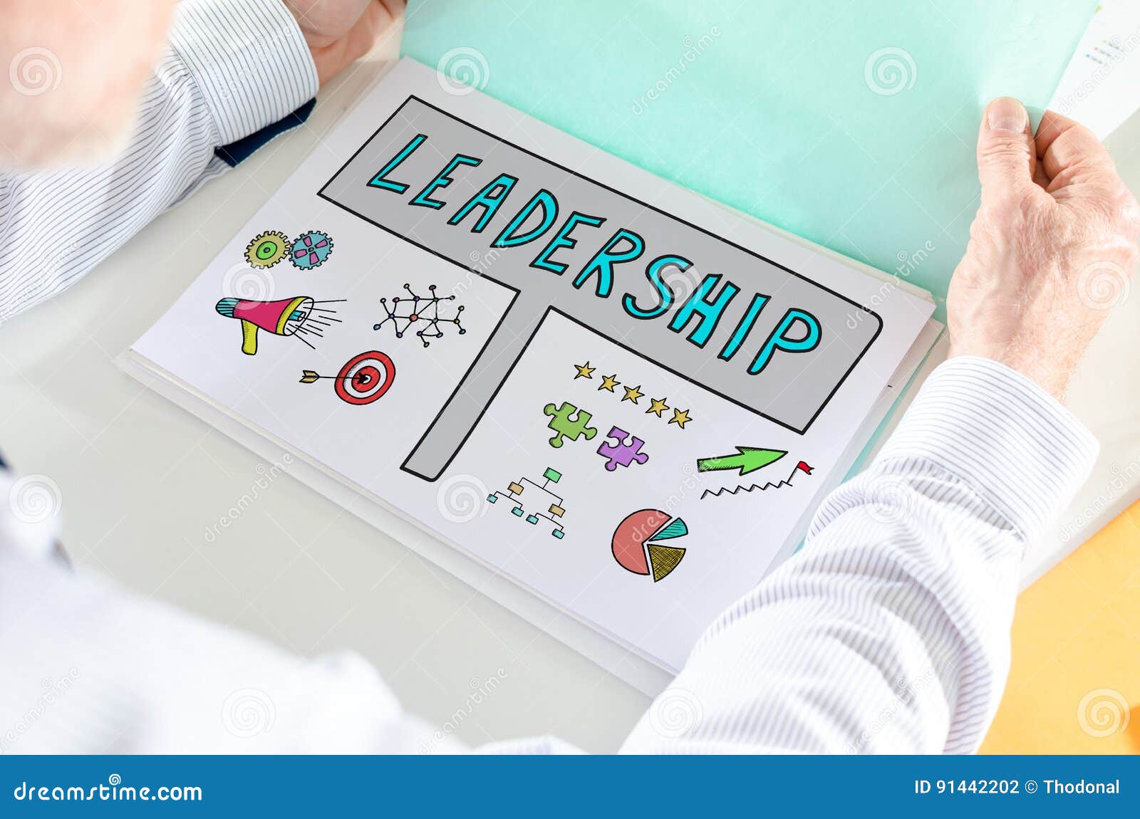 Leadership Concept on a Paper Stock Photo - Image of management ...