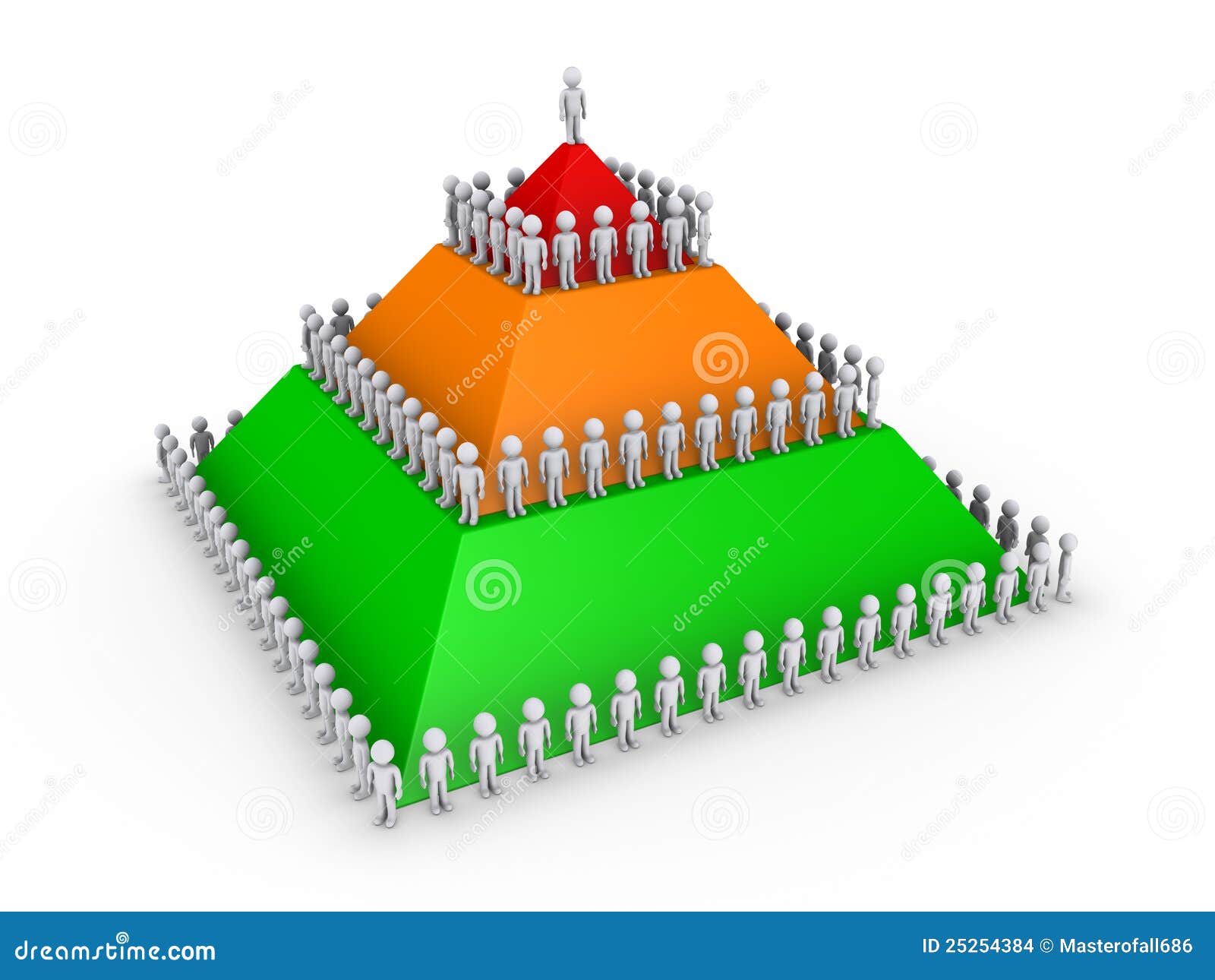 Leadership Concept with Pyramid and Many People Stock Illustration ...