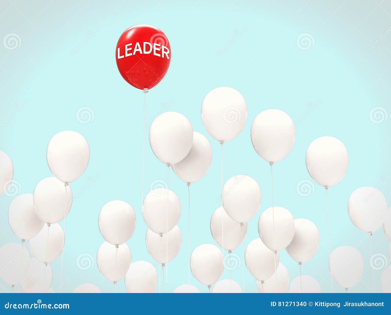 Leadership Concept with Red Balloon Stock Illustration - Illustration ...