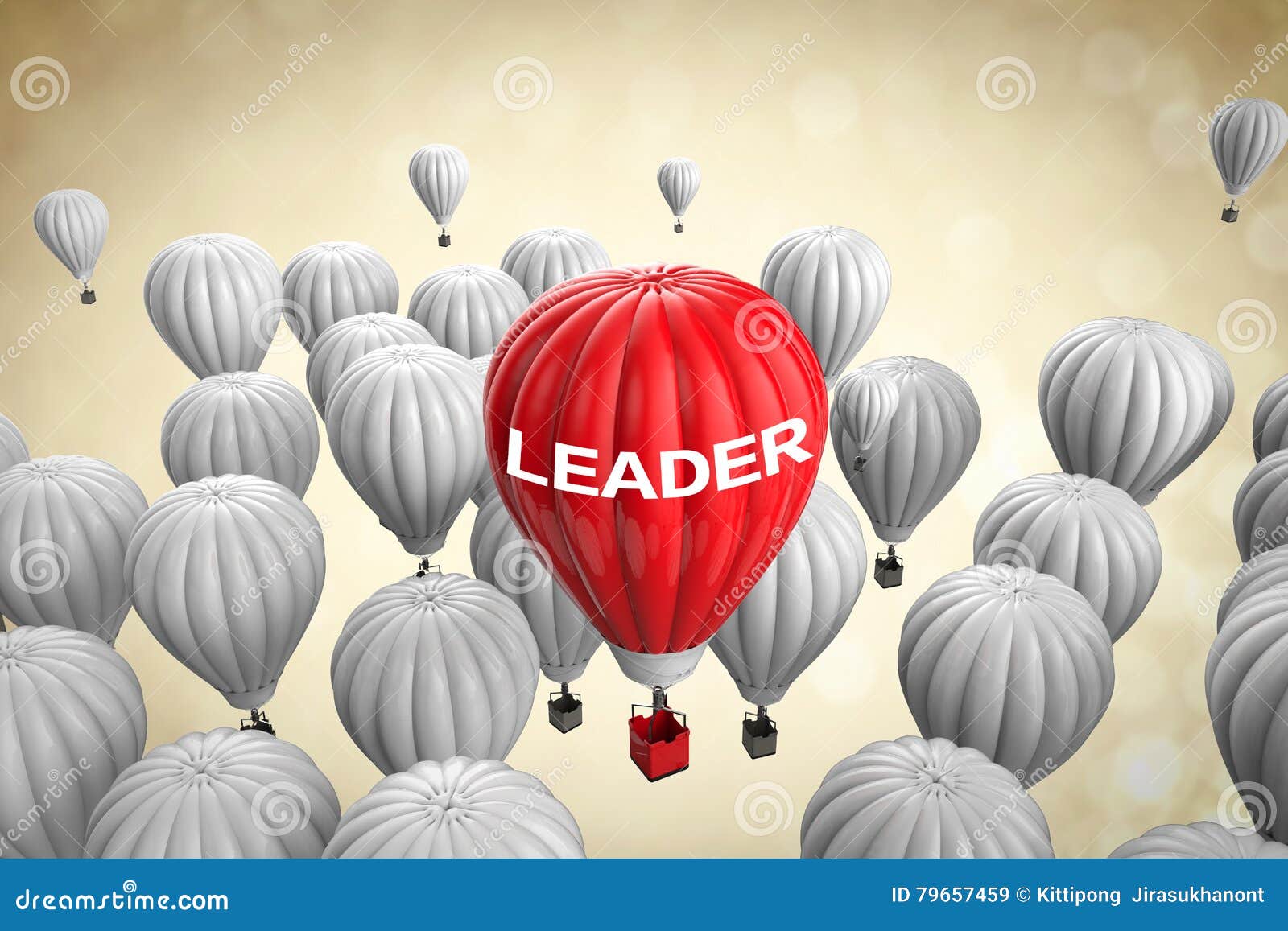 Leadership Concept with Red Hot Air Balloon Stock Illustration ...