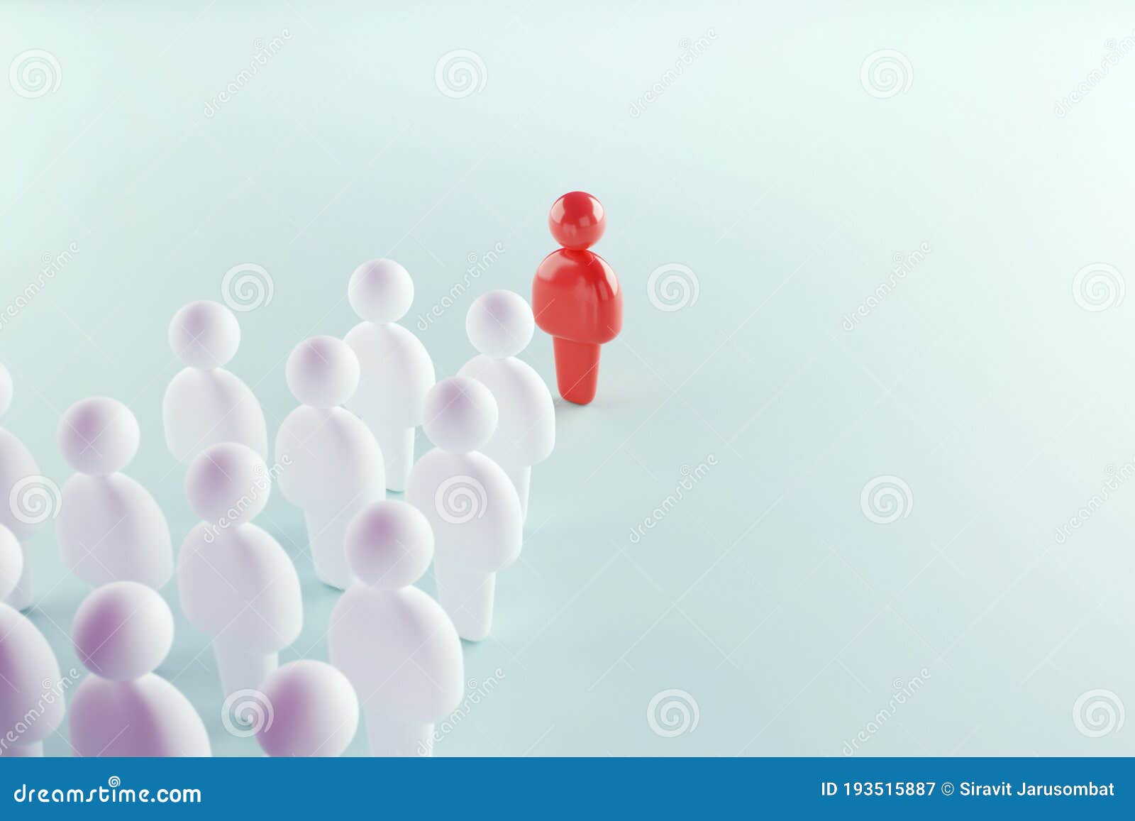 Red Human Symbol among White. Stock Image - Image of human, boss: 193515887