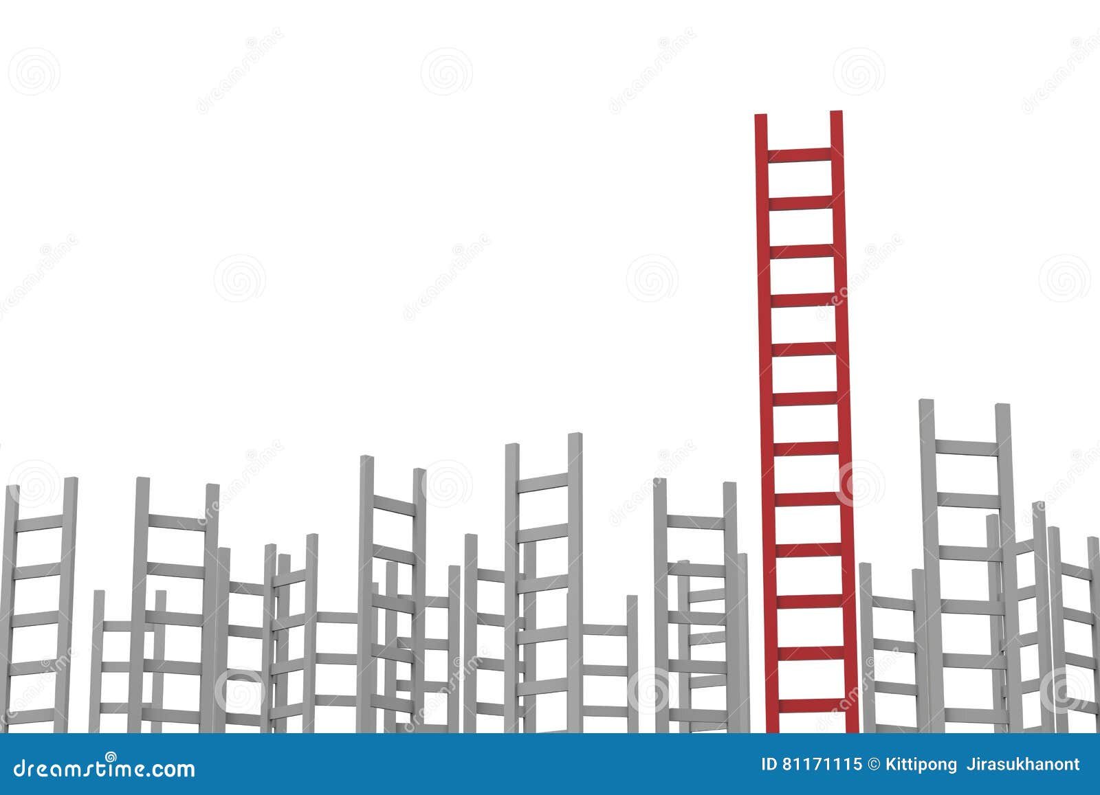 Leadership Concept with Red Ladder Stock Illustration - Illustration of ...