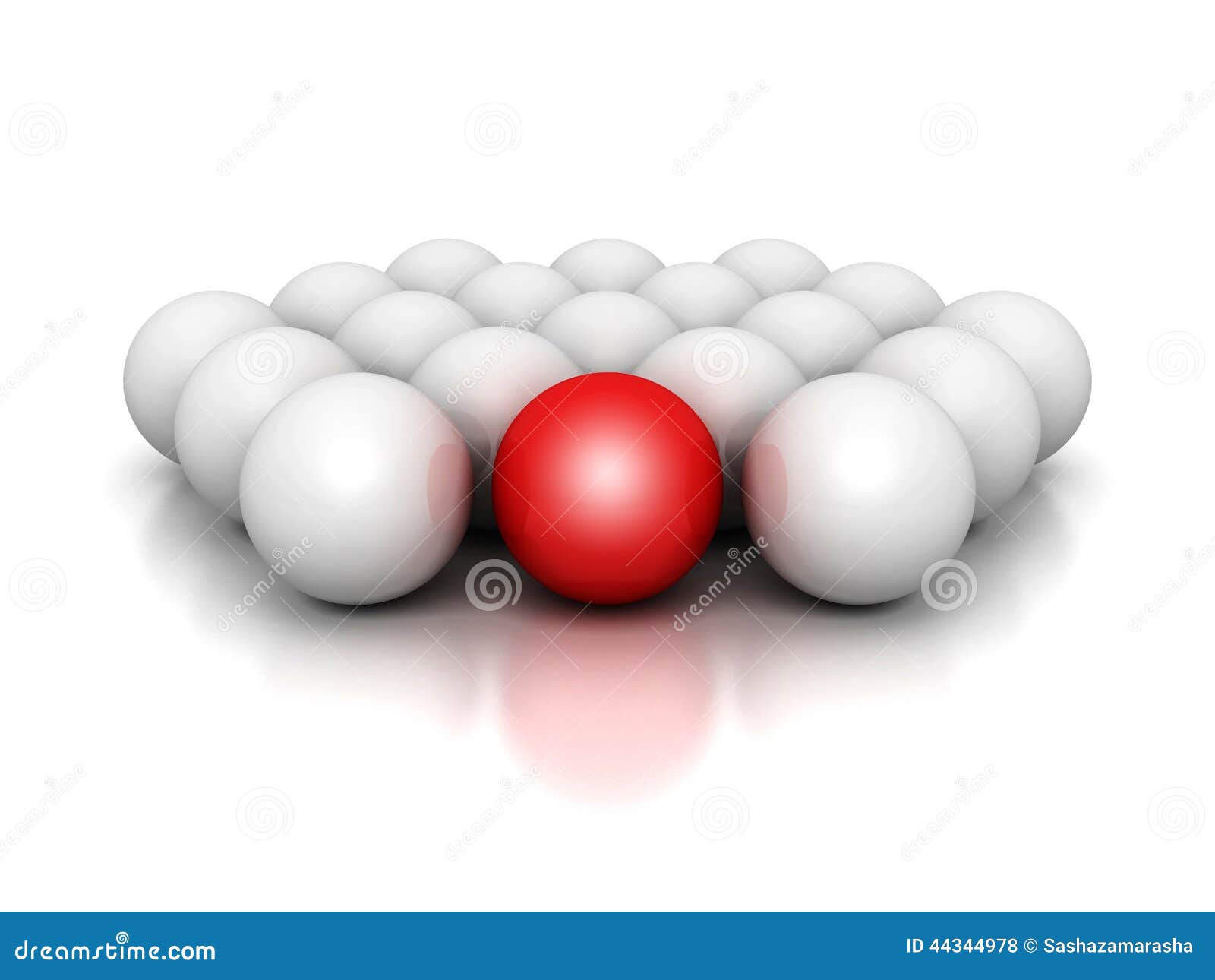 Leadership Concept Red Leader Sphere of White Crowd Stock Illustration ...