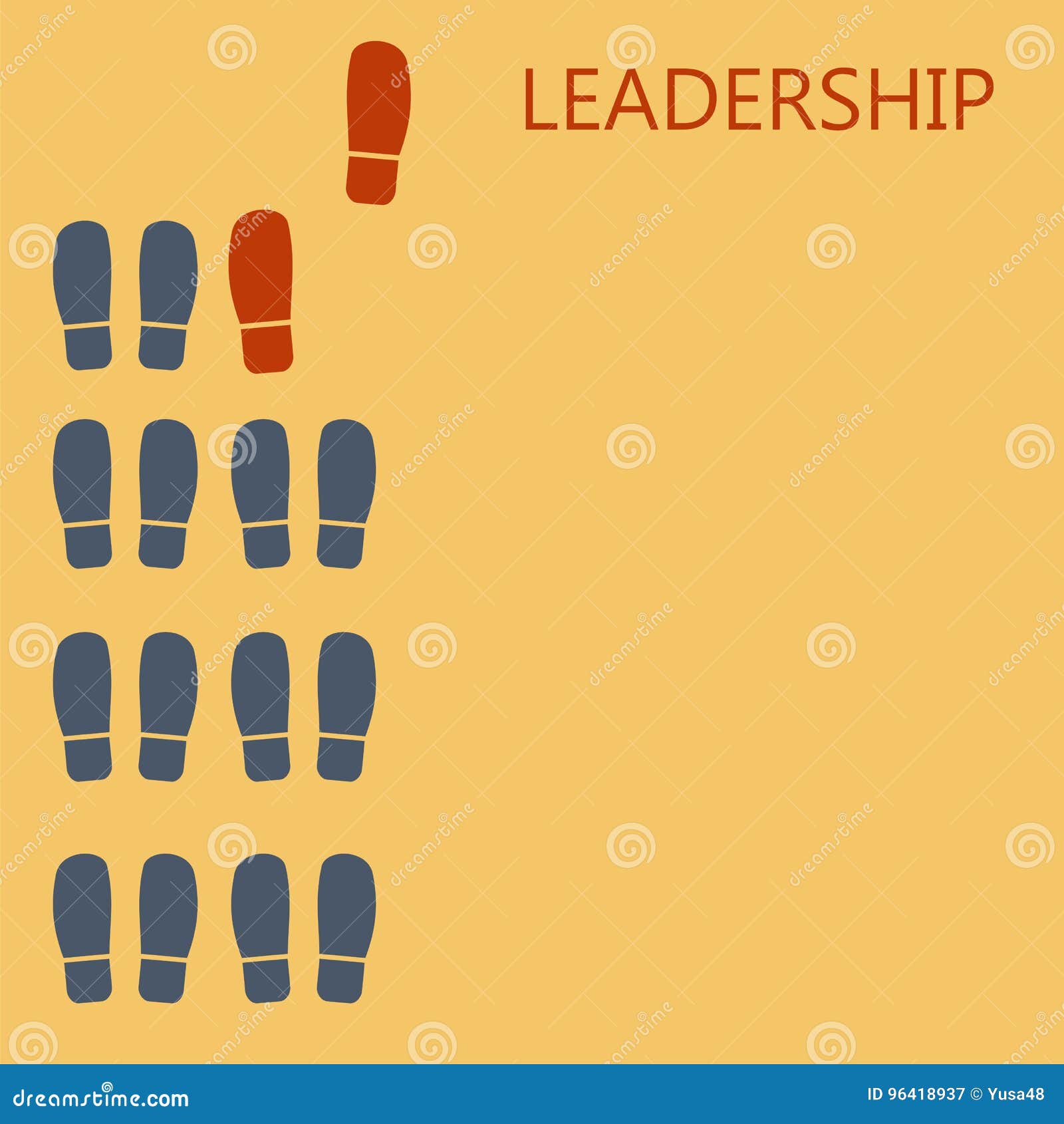 Leadership Concept. Red Leaders Shoe Prints. Plase for Text Stock ...