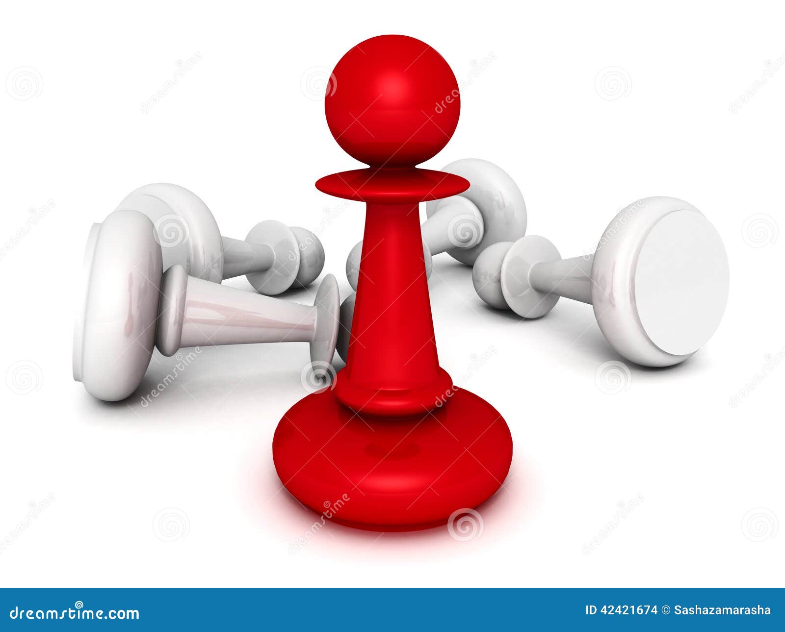 Leadership Concept Red Pawn Forward Stock Illustration - Illustration ...