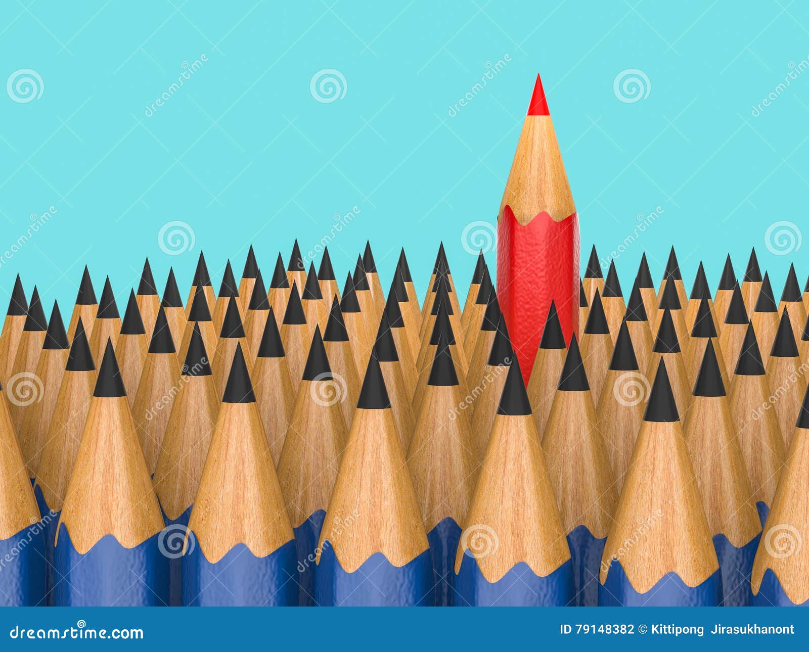 Leadership Concept with Red Pencil Stock Illustration - Illustration of ...