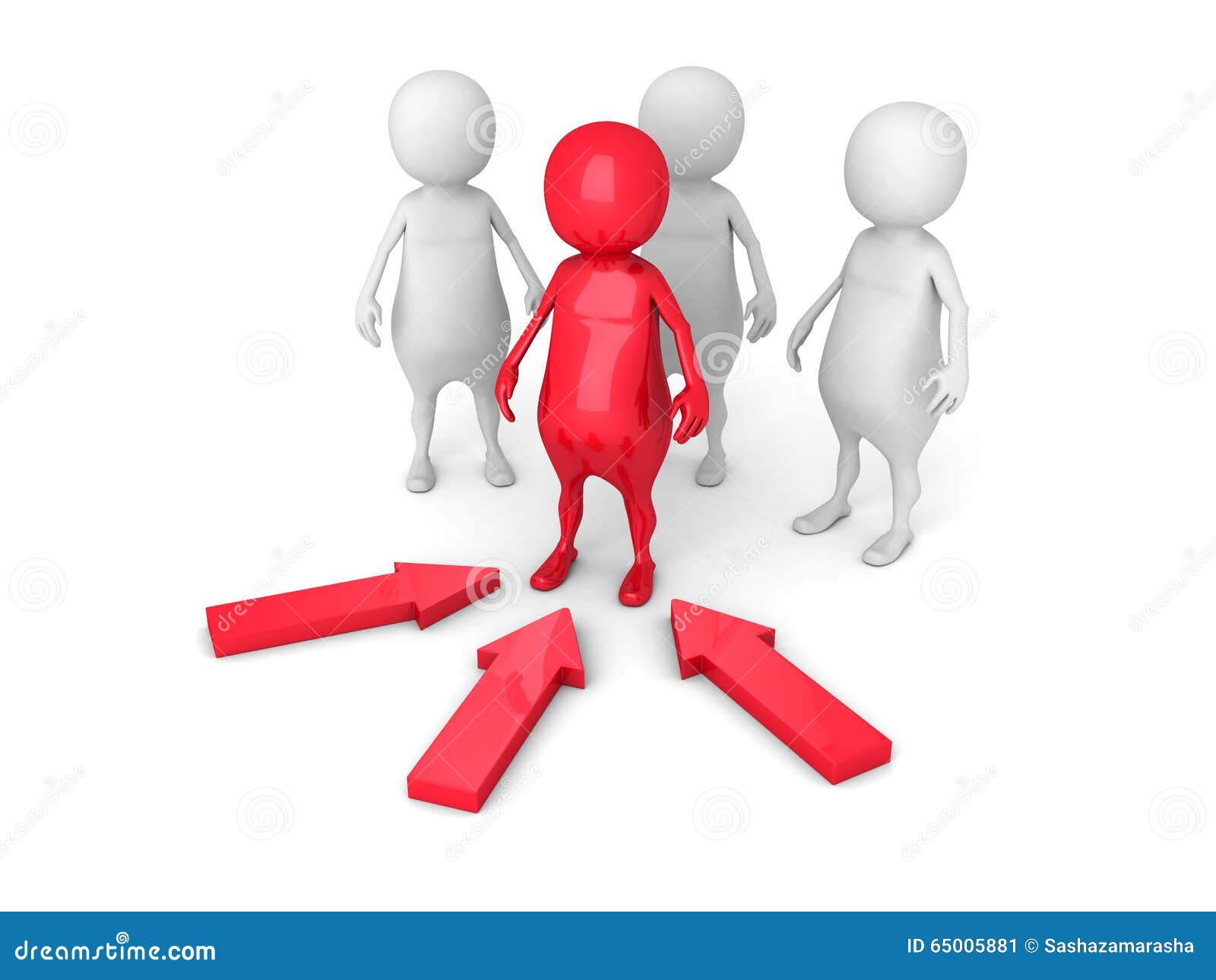 Leadership Concept with Red Person Leader Stock Illustration ...