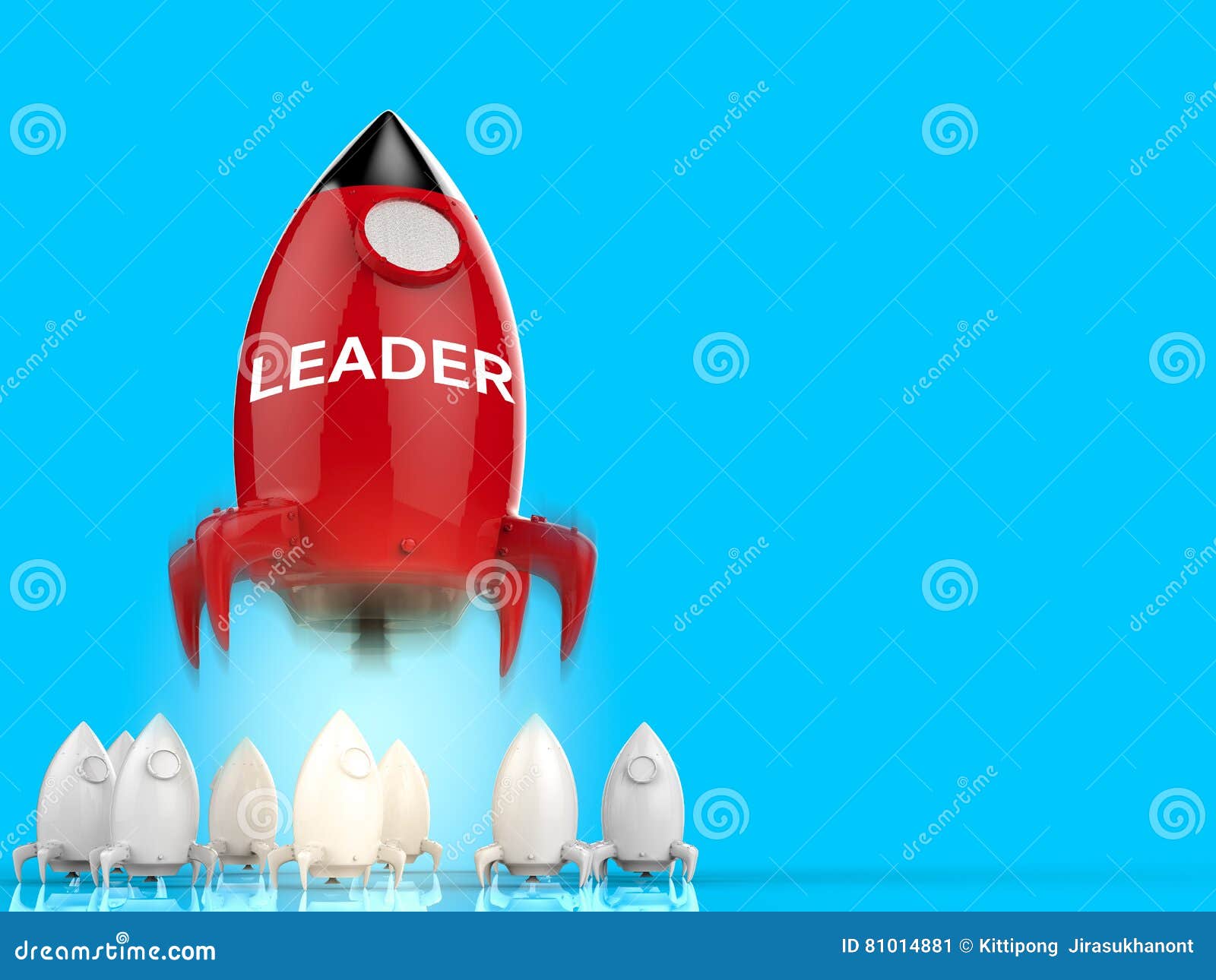 Leadership Concept with Rocket Stock Illustration - Illustration of ...