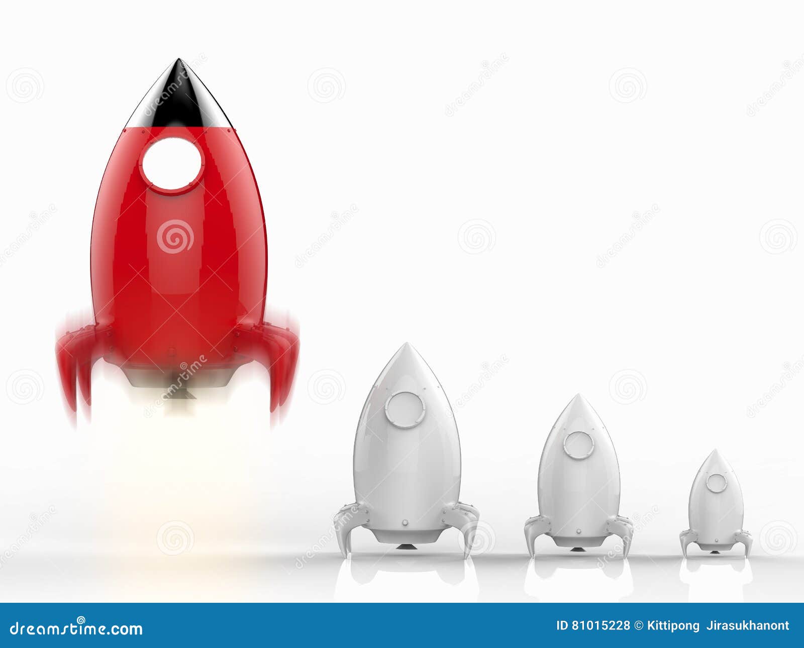 Leadership Concept with Rocket Stock Illustration - Illustration of ...