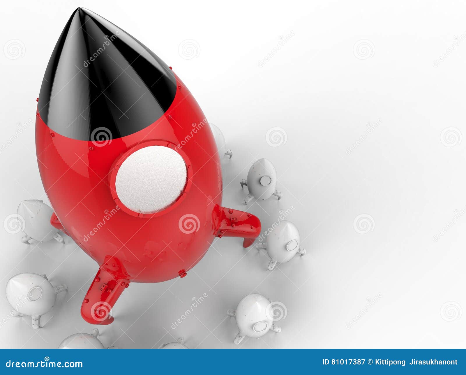 Leadership Concept with Rocket Stock Illustration - Illustration of ...