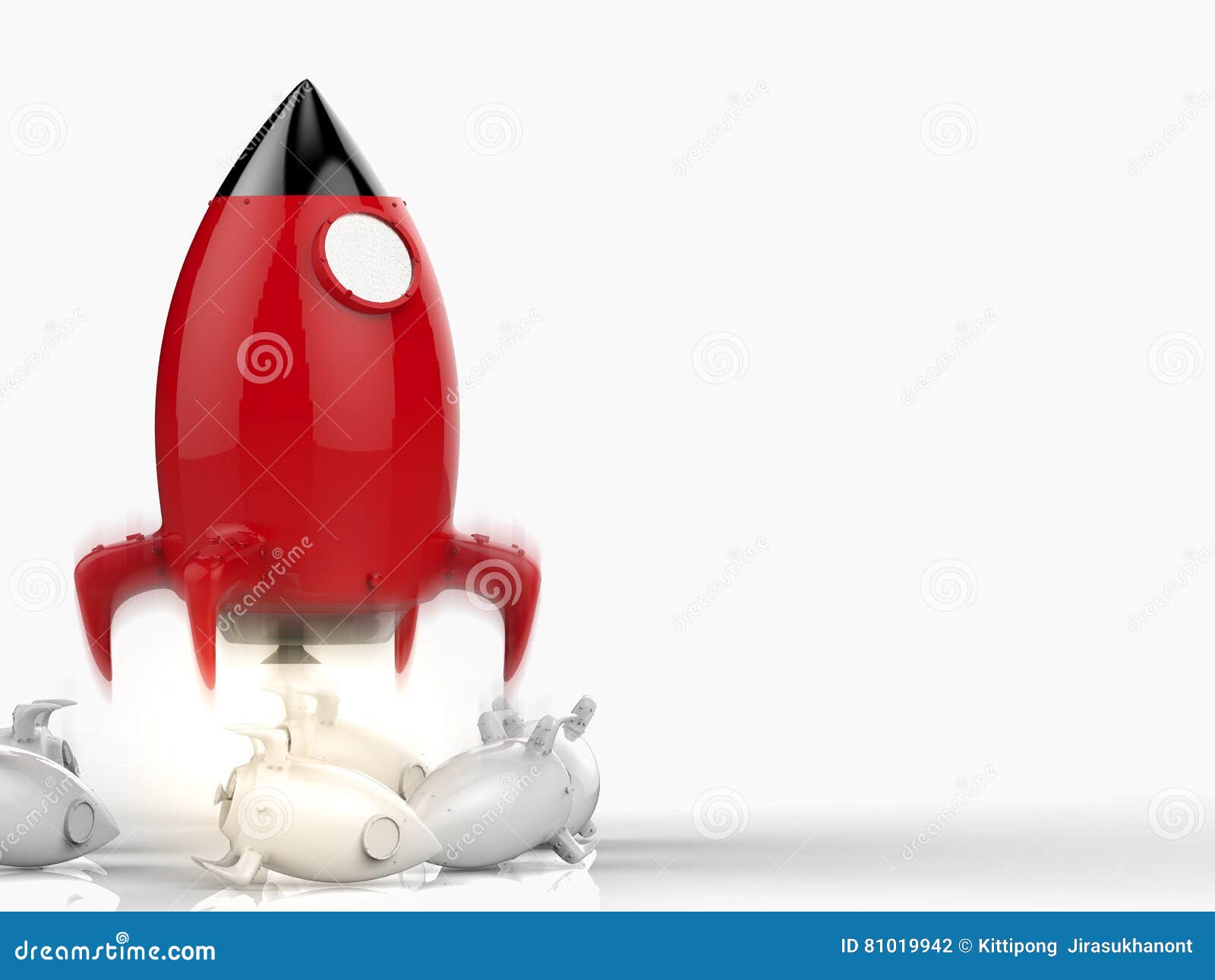 Leadership Concept with Rocket Stock Illustration - Illustration of ...