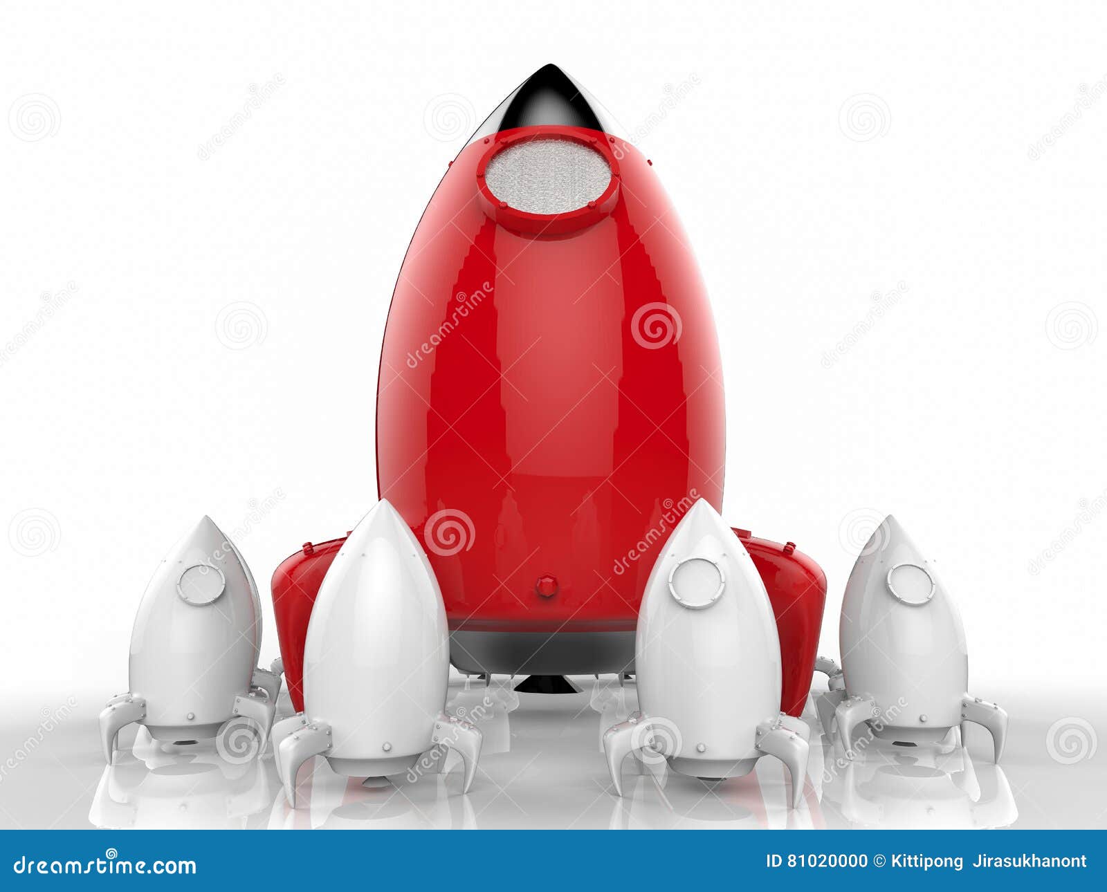 Leadership Concept with Rocket Stock Illustration - Illustration of ...