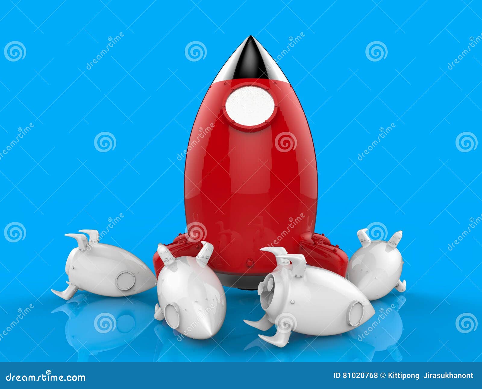 Leadership Concept with Rocket Stock Illustration - Illustration of ...