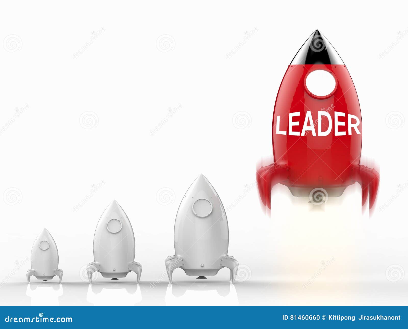 Leadership Concept with Rocket Stock Photo - Image of white, rocketship ...