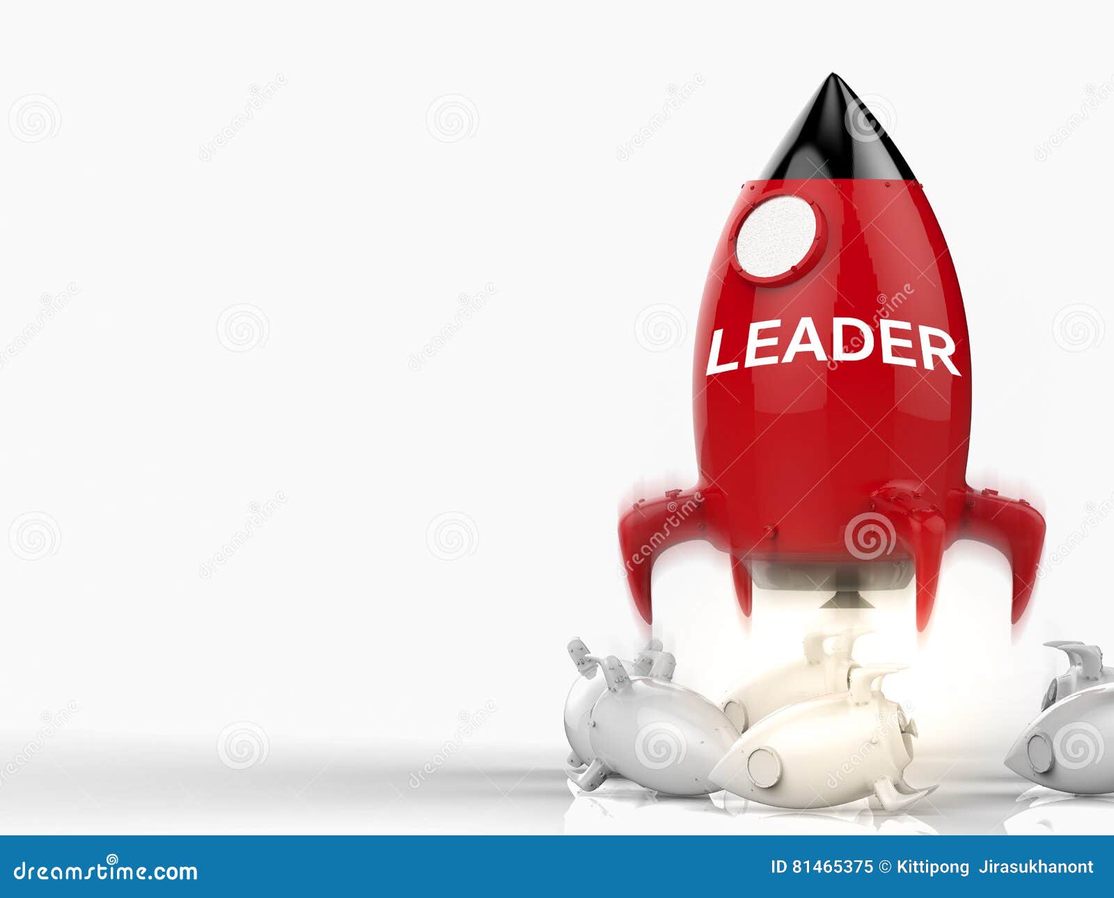 Leadership Concept with Rocket Stock Illustration - Illustration of ...