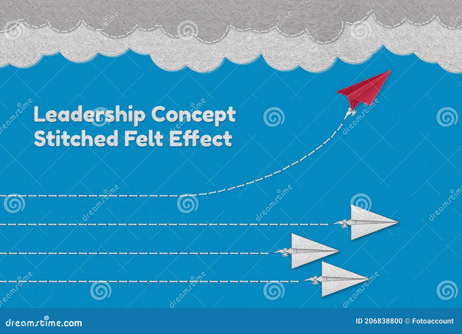 Leadership Concept - Stitched Felt Effect - Isolated on Blue Background ...